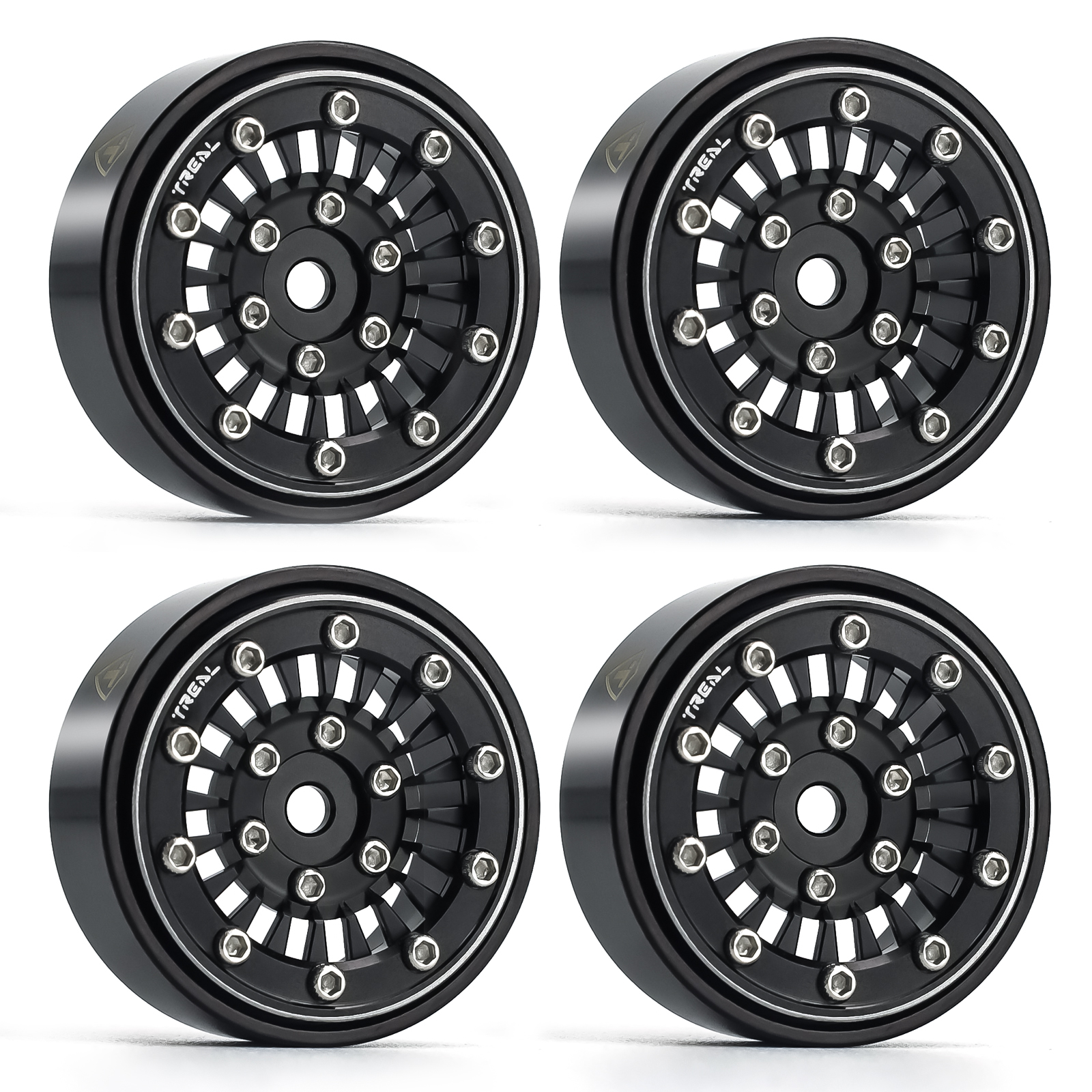 TREAL SCX24 Wheels 1.0'' Beadlock Wheels(4P) for 1/24 Micro RC SCX24 ...