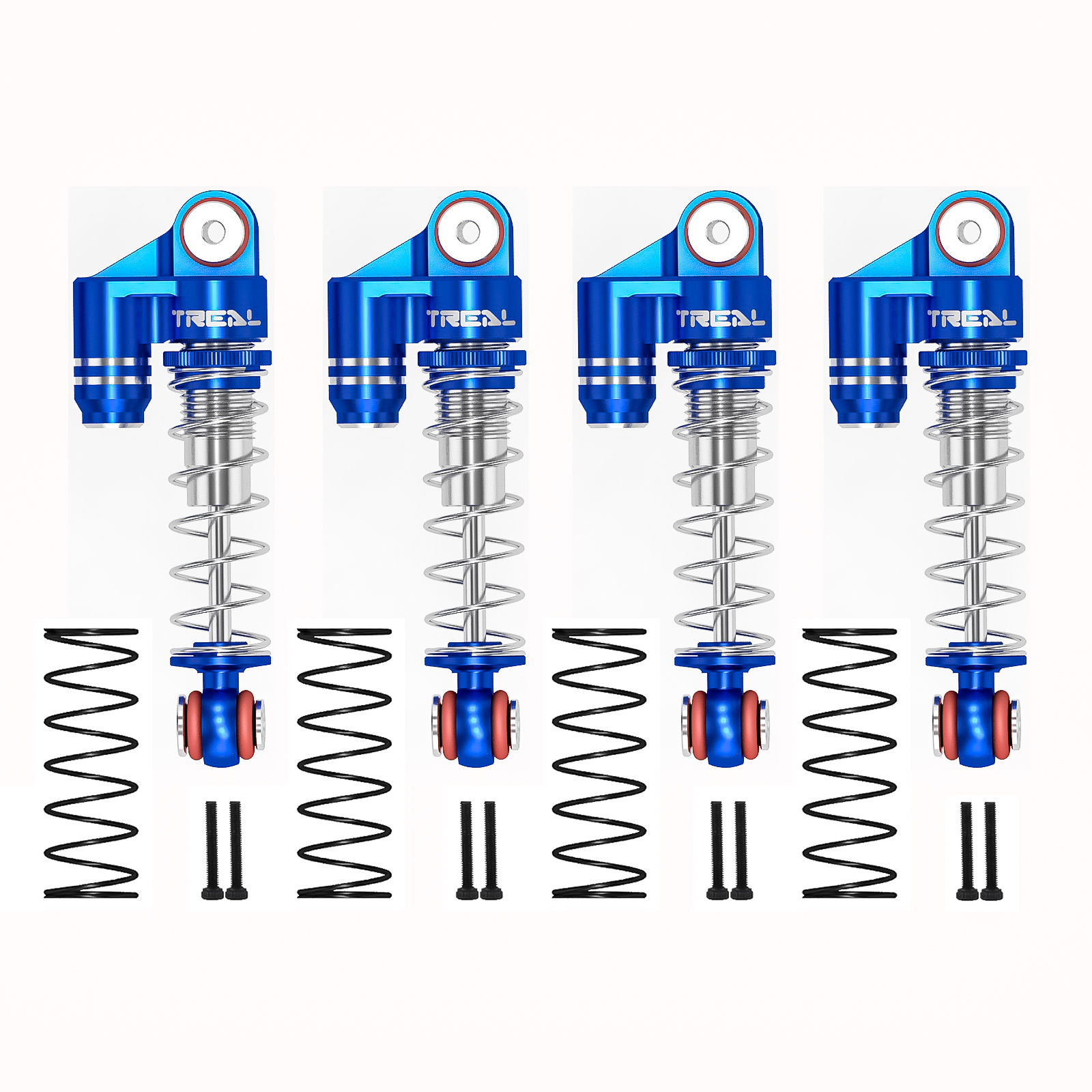 Treal SCX24 Aluminum Shocks Threaded (4P) for Axial 1/24 Truck -Black