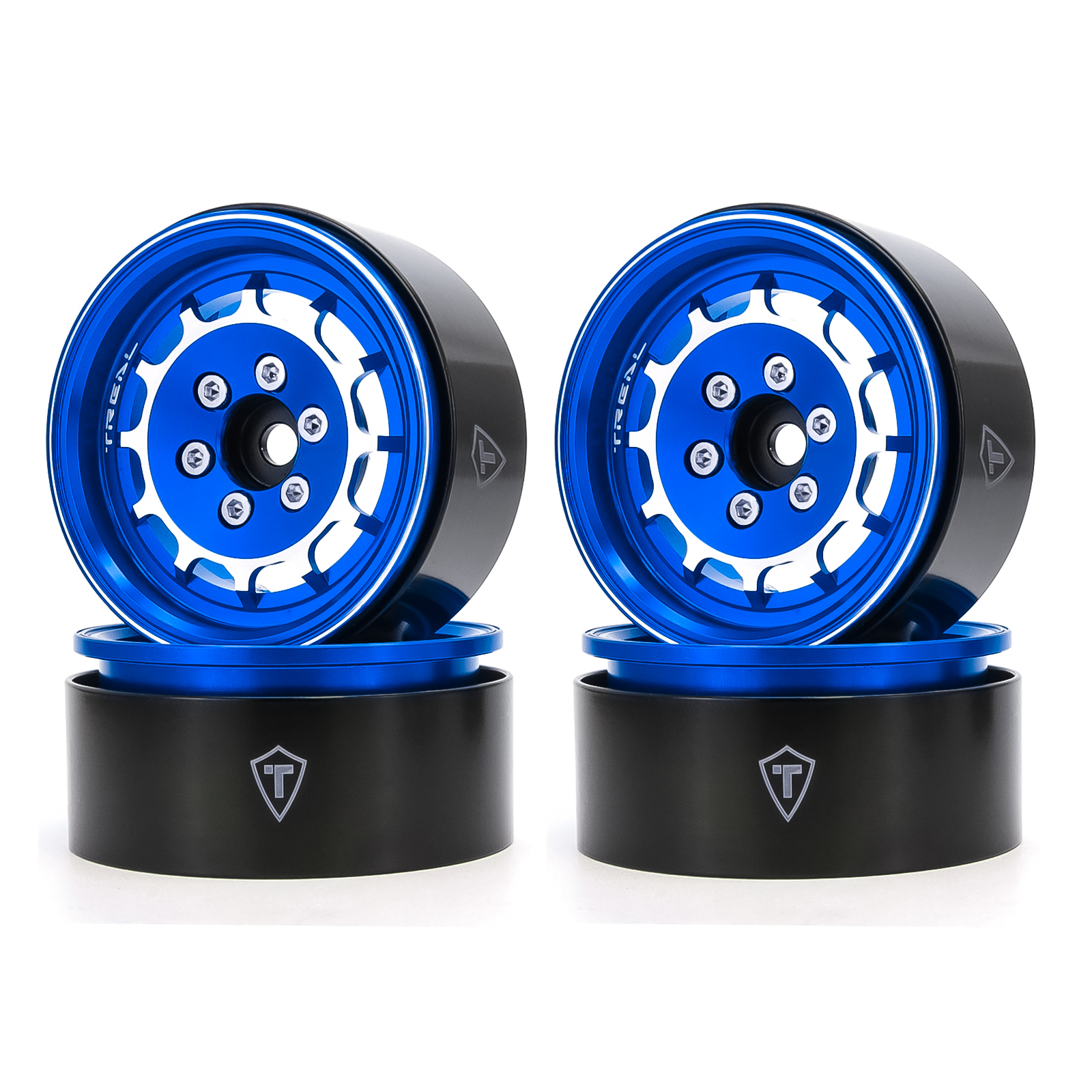 TREAL 1.9" Beadlock Wheel Rims (4pcs) for 1:10 RC Crawler Axial SCX10 ...