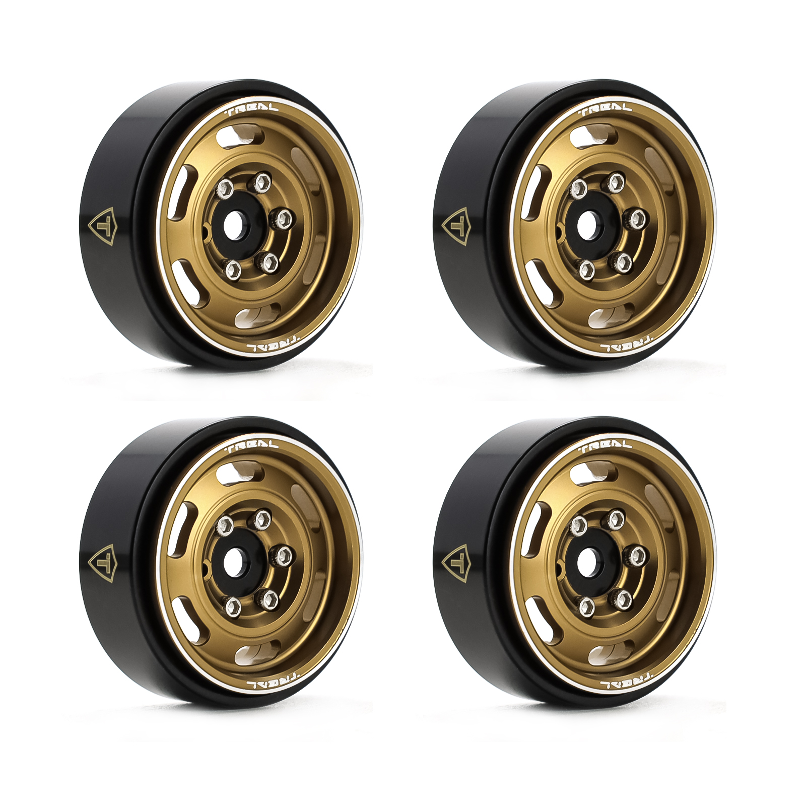 TREAL SCX24 Wheels 1.0'' Beadlock Wheels(4P) Vinatge Wheels for 1/24 SCX24 Bronco Gladiator C10 ...