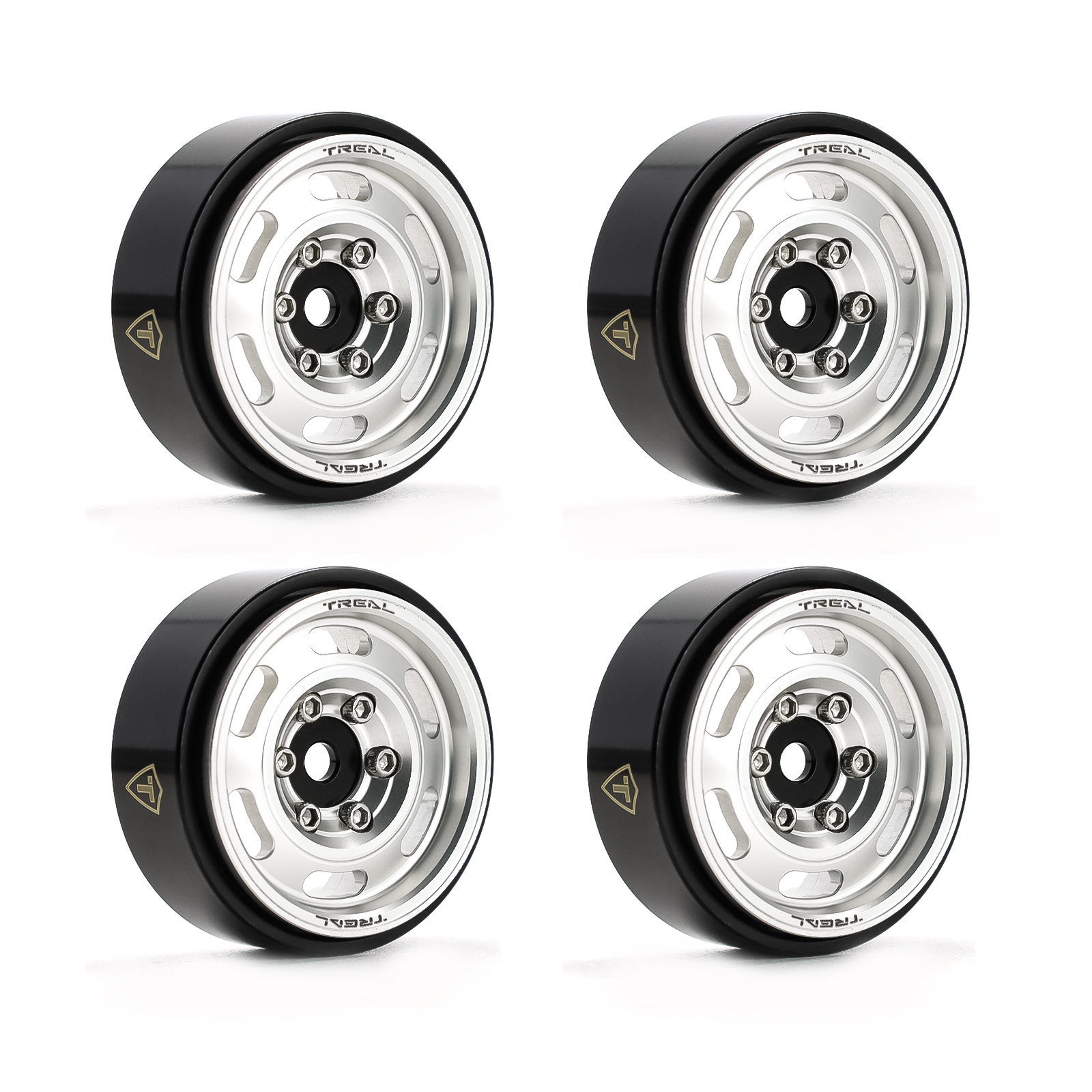 TREAL SCX24 Wheels 1.0'' Beadlock Wheels(4P) Vinatge Wheels for 1/24 ...