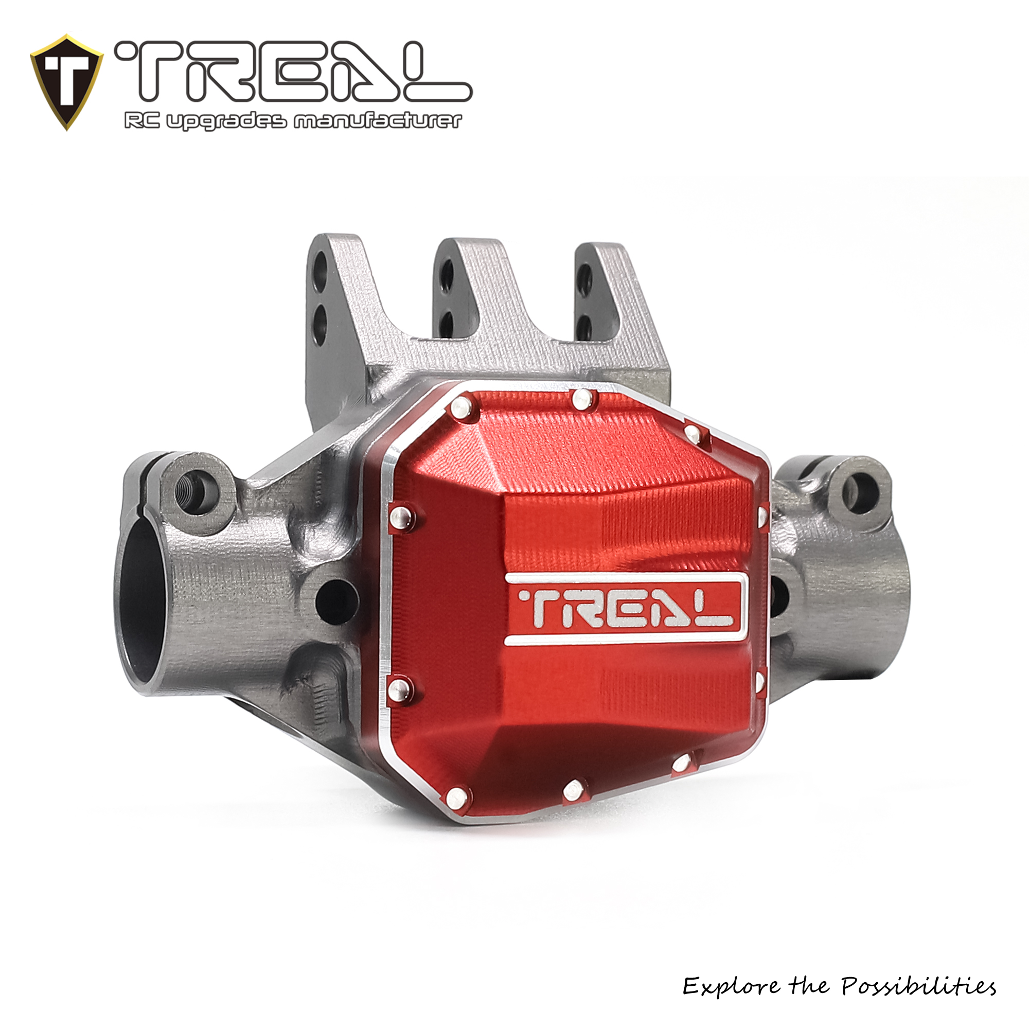 TREAL SCX10 Pro Aluminum 7075 Rear Axle Center 3rd Member Housing w ...