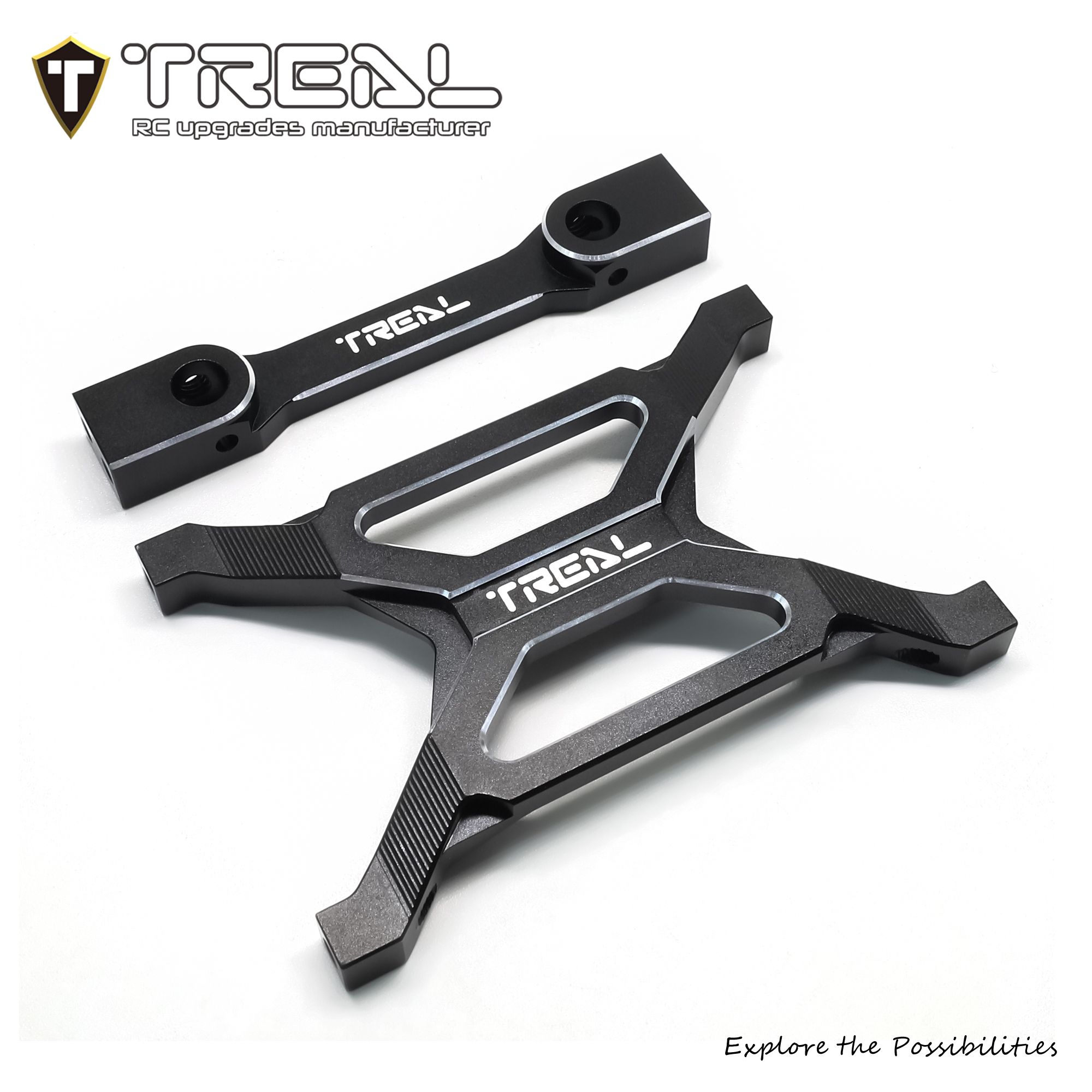 TREAL SCX10 Pro Rear Chassis Brace Post Mount Aluminum 7075 CNC Billet ...