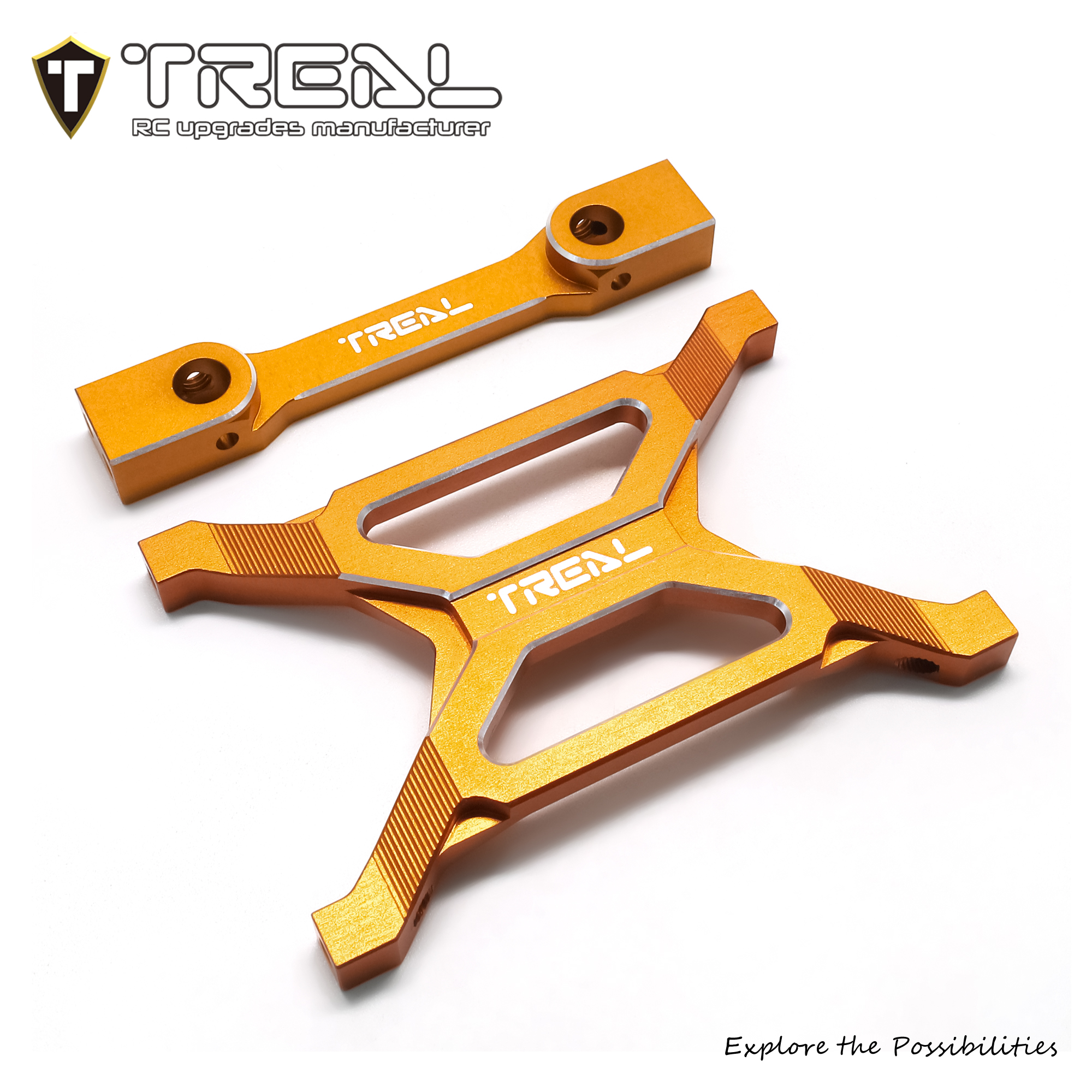 TREAL SCX10 Pro Rear Chassis Brace Post Mount Aluminum 7075 CNC Billet ...