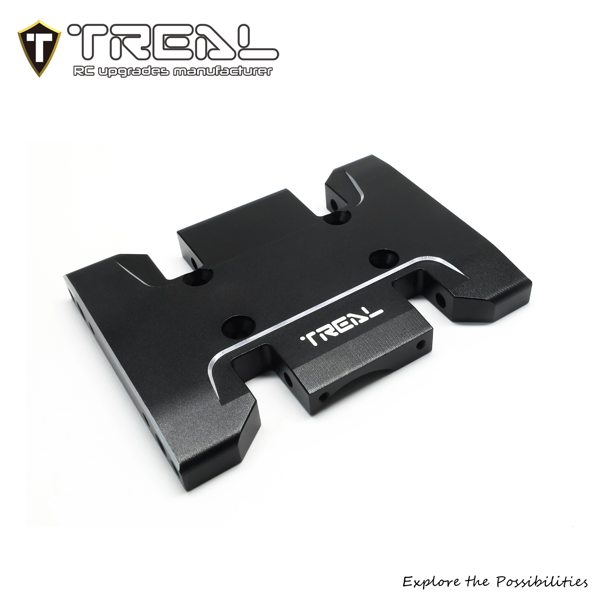 TREAL SCX10 Pro Center Skid Plate Aluminum 7075 CNC Billet Machined ...