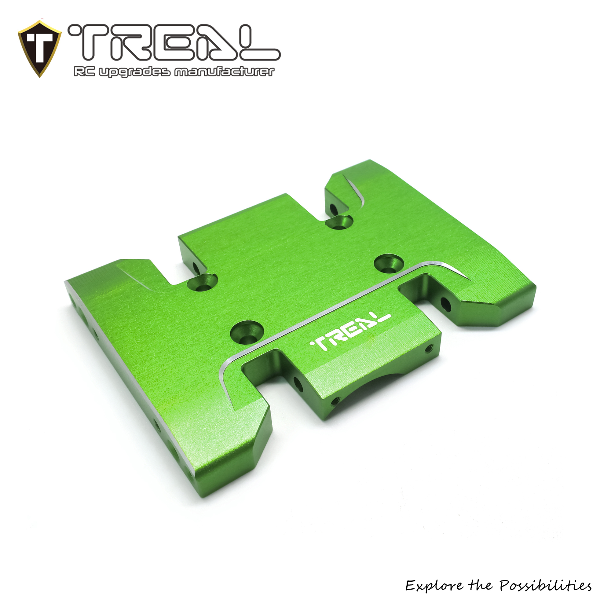 TREAL SCX10 Pro Center Skid Plate Aluminum 7075 CNC Billet Machined ...