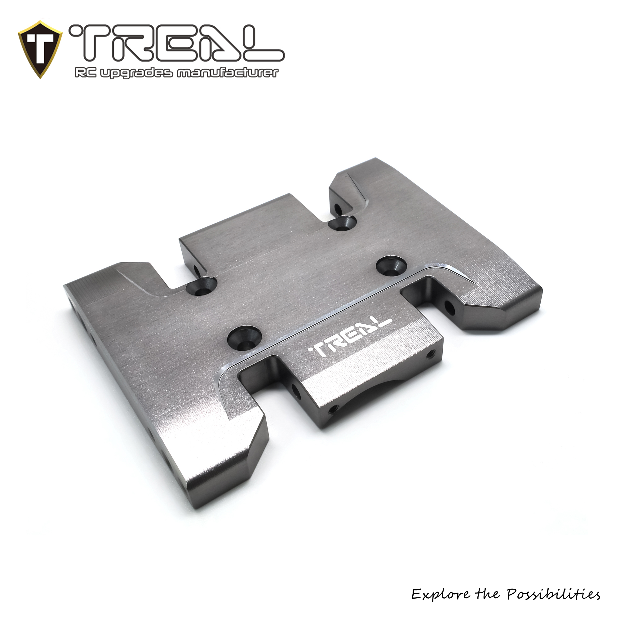 TREAL SCX10 Pro Center Skid Plate Aluminum 7075 CNC Billet Machined ...
