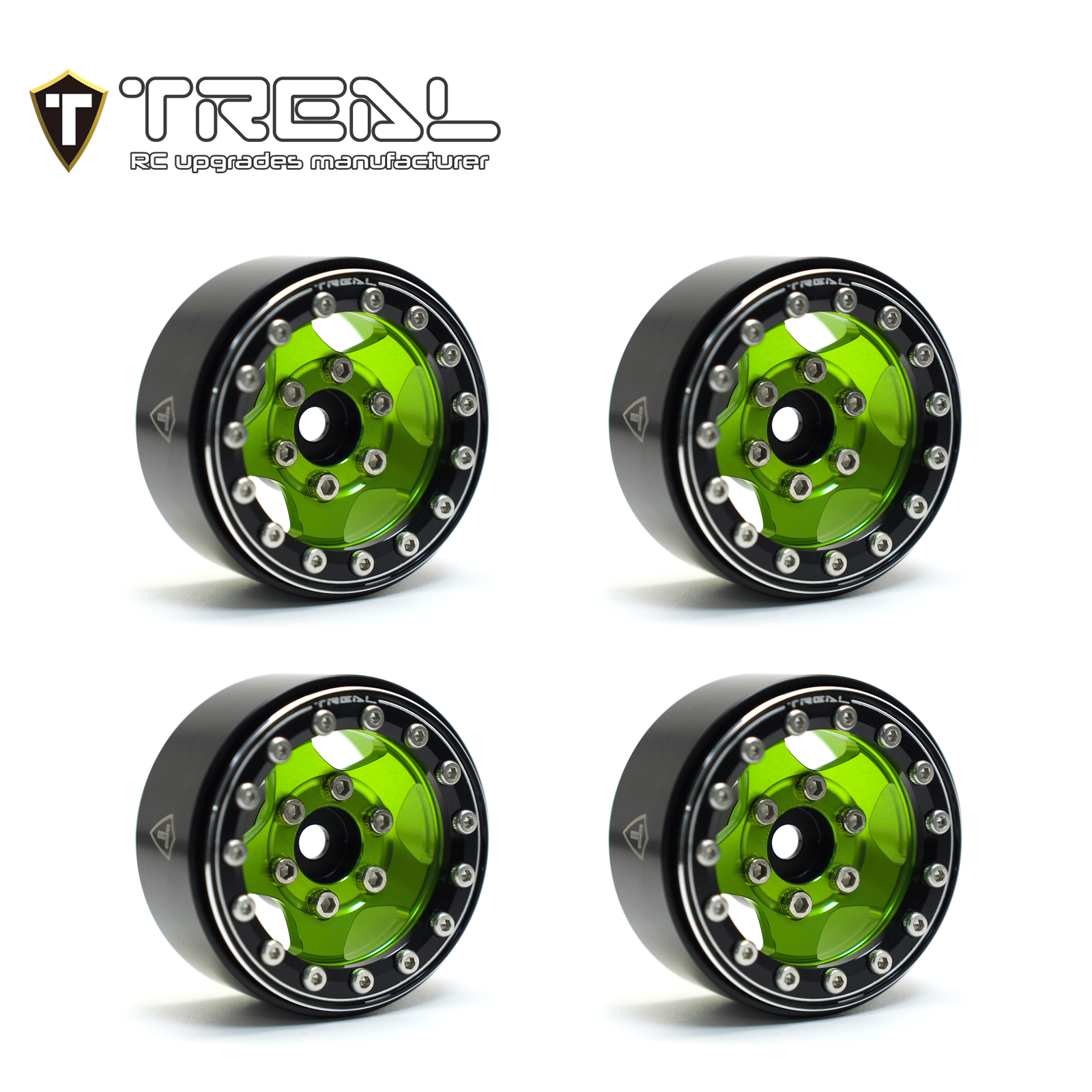 TREAL 1.55'' Beadlock Wheels (4P) Aluminum CNC Machined 5-Star Wheels ...