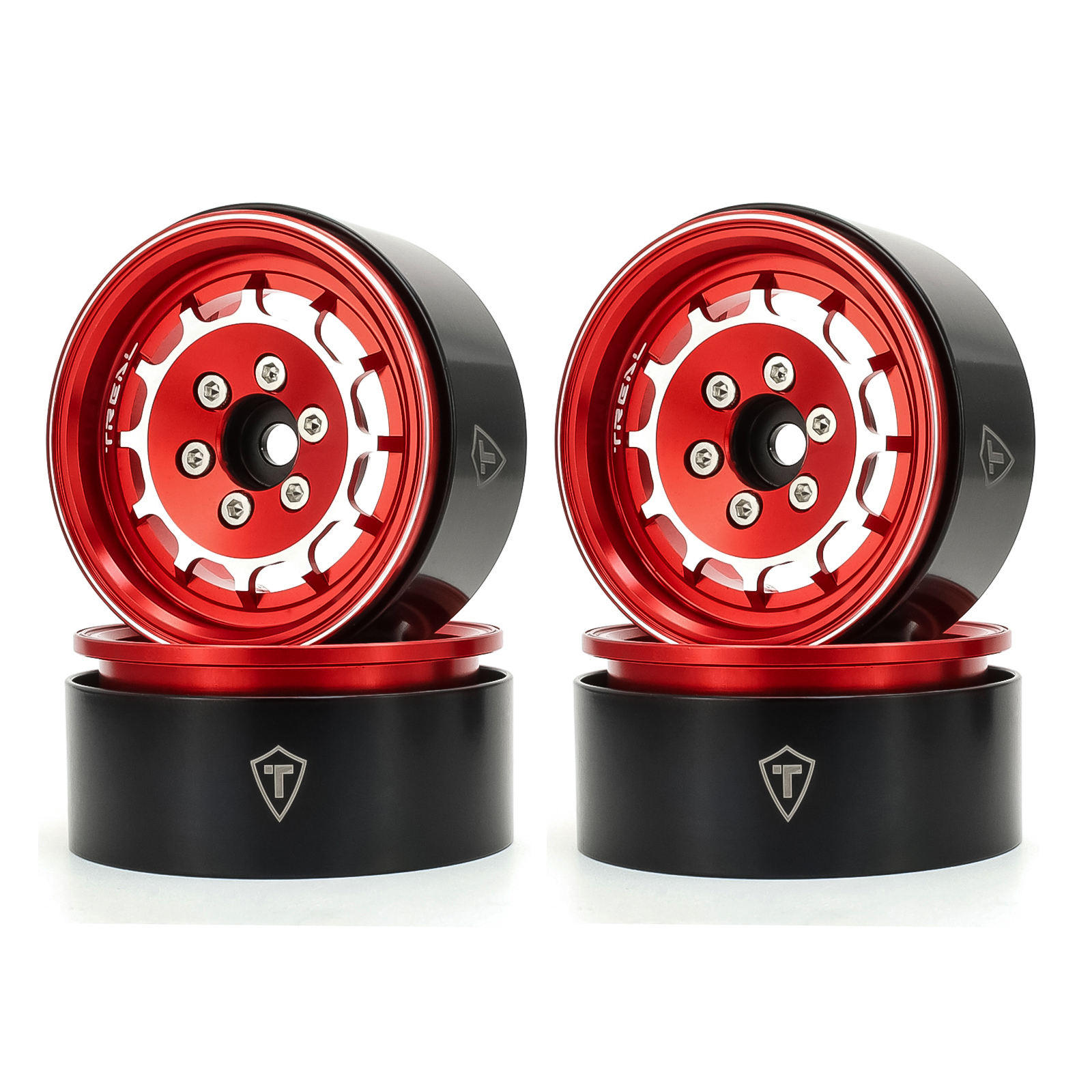 TREAL 1.9" Beadlock Wheel Rims (4pcs) for 1:10 RC Crawler Axial SCX10 ...