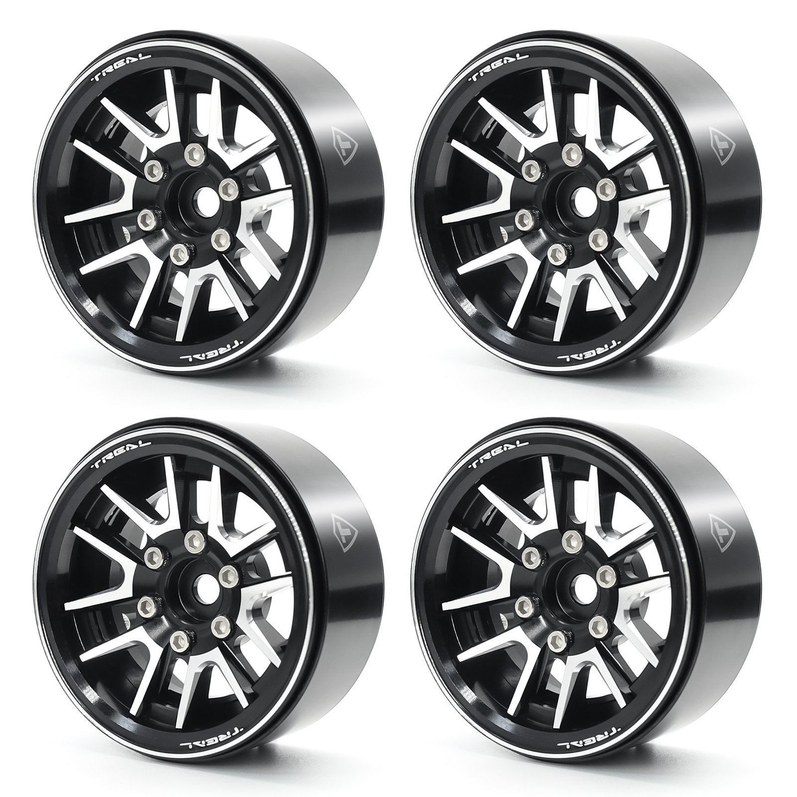 TREAL 1.9" Beadlock Wheel Rims (4pcs) for 1:10 RC Crawler Axial SCX10 III SCX10 II TRX-4 RC Car ...