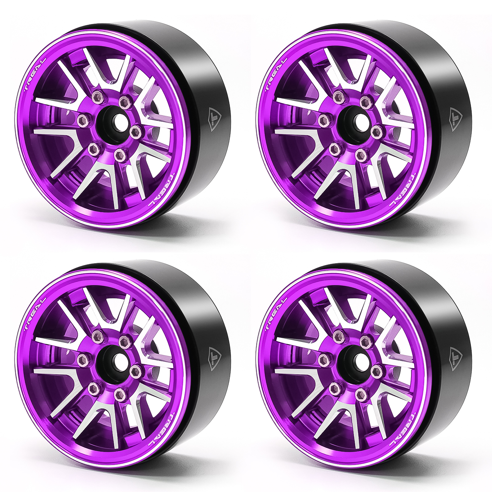 TREAL 1.9" Beadlock Wheel Rims (4pcs) for 1:10 RC Crawler Axial SCX10 ...