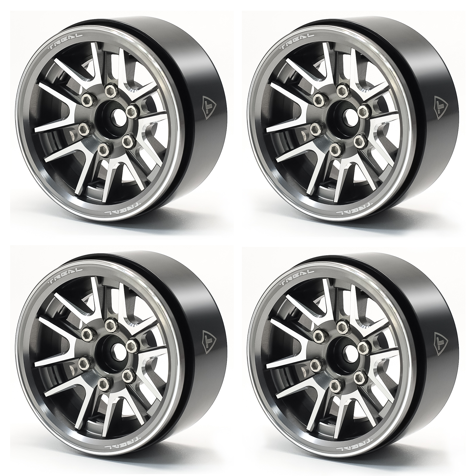 TREAL 1.9" Beadlock Wheel Rims (4pcs) for 1:10 RC Crawler Axial SCX10 III SCX10 II TRX-4 RC Car ...