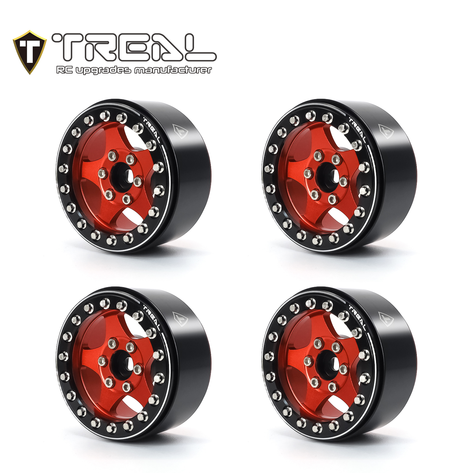 Treal 1.9 Wheels (4pcs) Beadlock Crawler Wheels for 1:10 Scale RC Truck ...