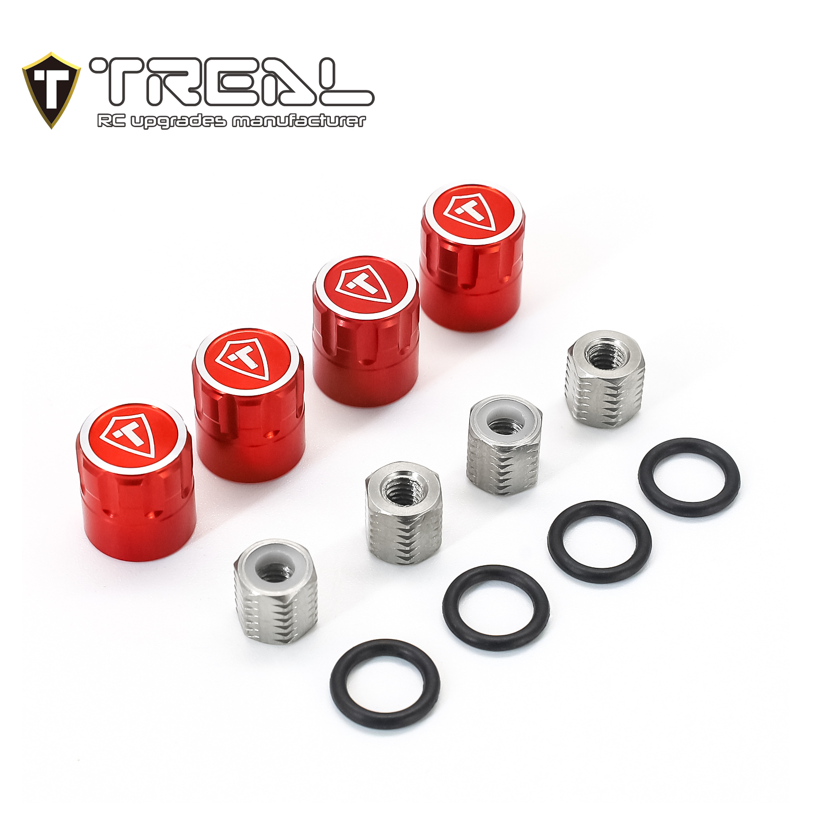 TREAL 1.9 Wheel Center Caps M4 Nuts(4P) for 1/10 RC Crawler TRX4 Axial ...