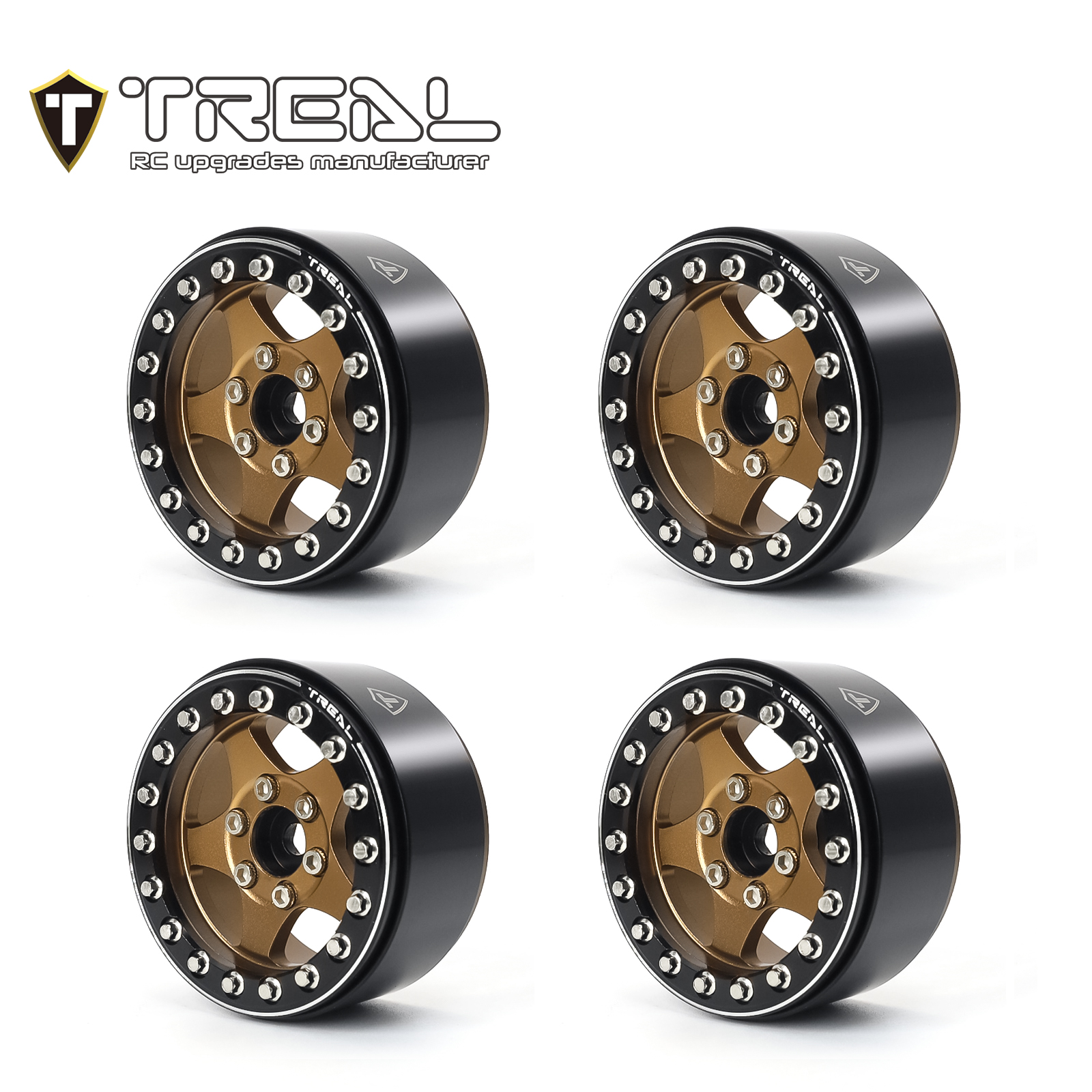 Treal 1.9 Wheels (4pcs) Beadlock Crawler Wheels for 1:10 Scale RC Truck ...