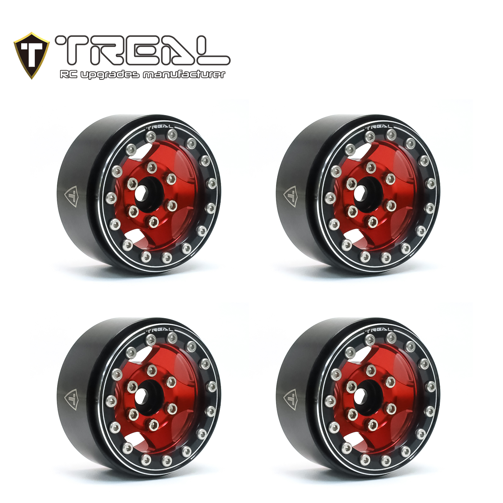 TREAL 1.55'' Beadlock Wheels (4P) Aluminum CNC Machined 5-Star Wheels ...