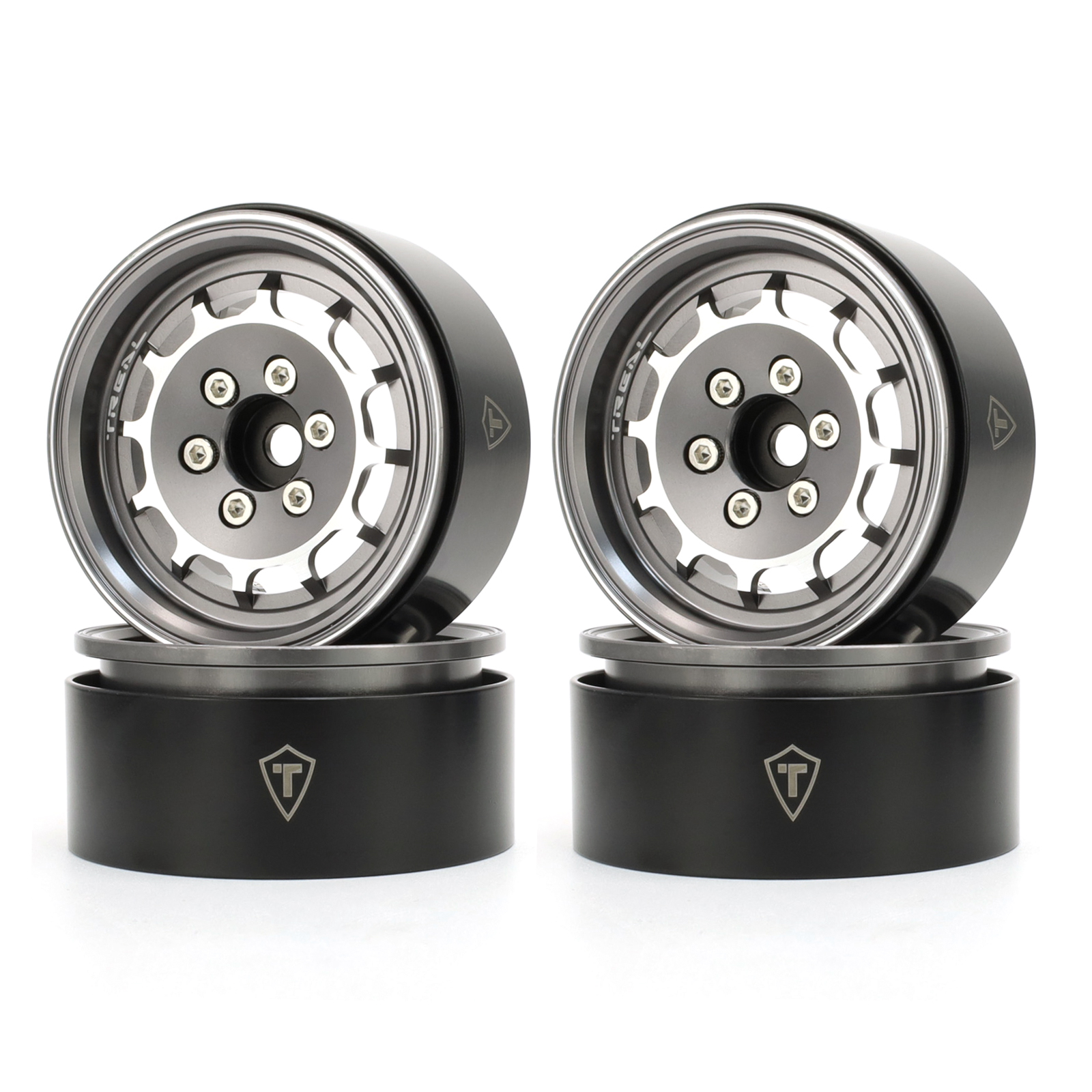 TREAL 1.9" Beadlock Wheel Rims (4pcs) for 1:10 RC Crawler Axial SCX10 III SCX10 II TRX-4 RC Car ...