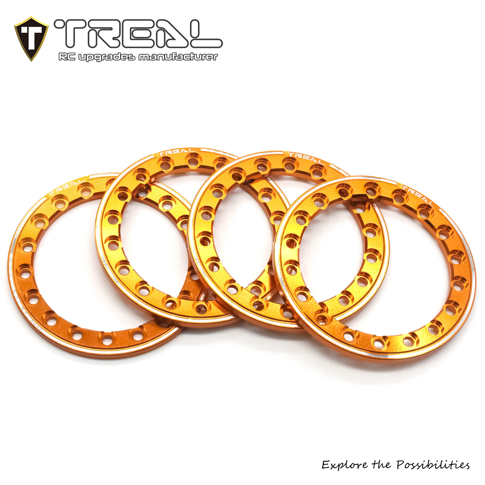 TREAL 1.9 Beadlock Rings Aluminum Replacement for 1.9 Type D/E Wheels 1 ...