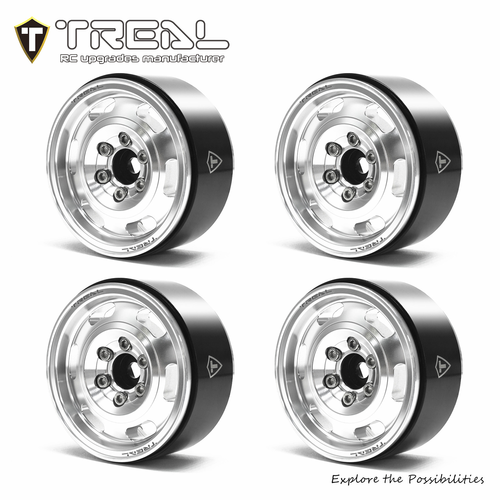 Treal Metal 1.9 Beadlock Wheel Rims 4pcs Vintage Design Wheel Hub for ...