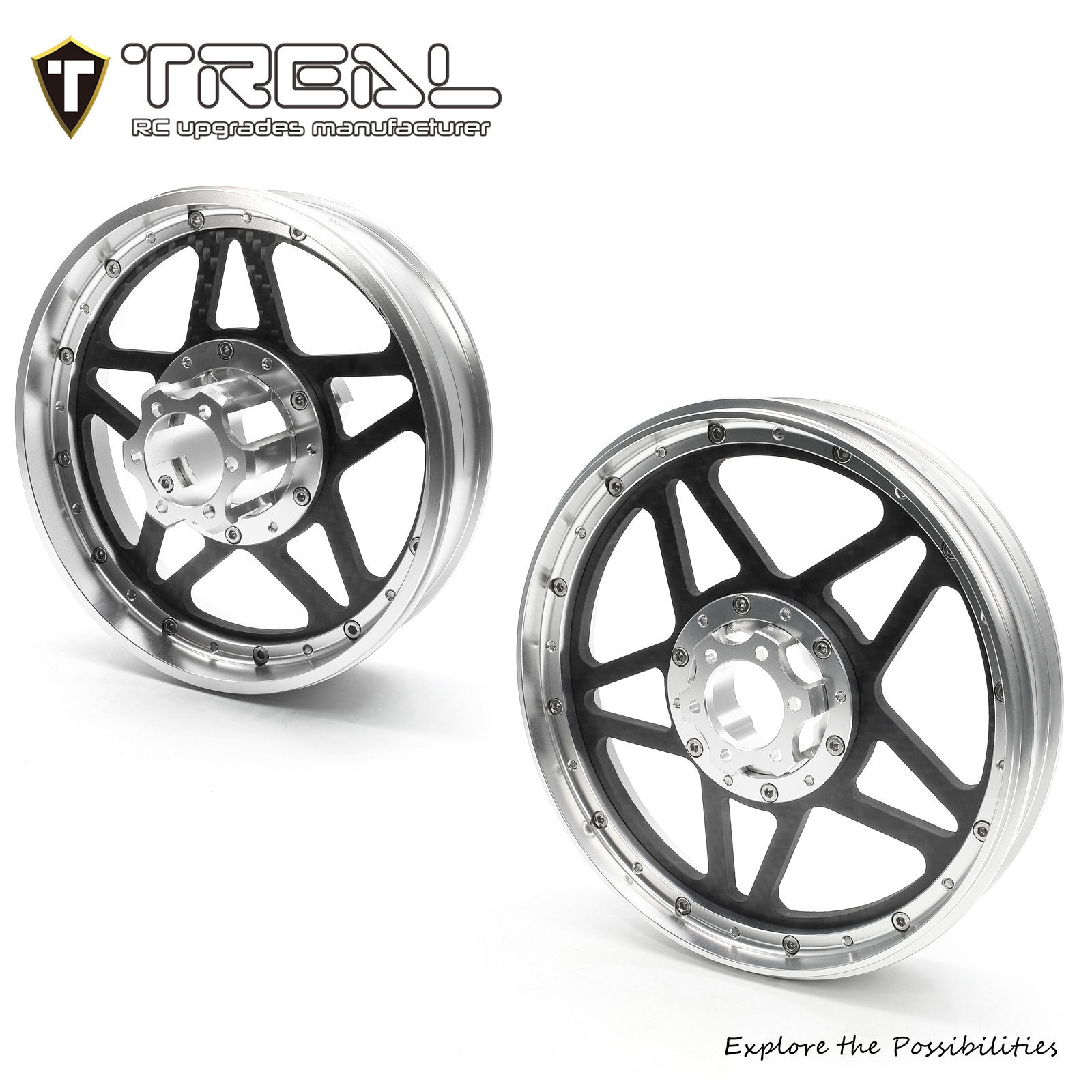 TREAL Losi Promoto MX Front and Rear Wheels(2P), CNC Machined Aluminum ...