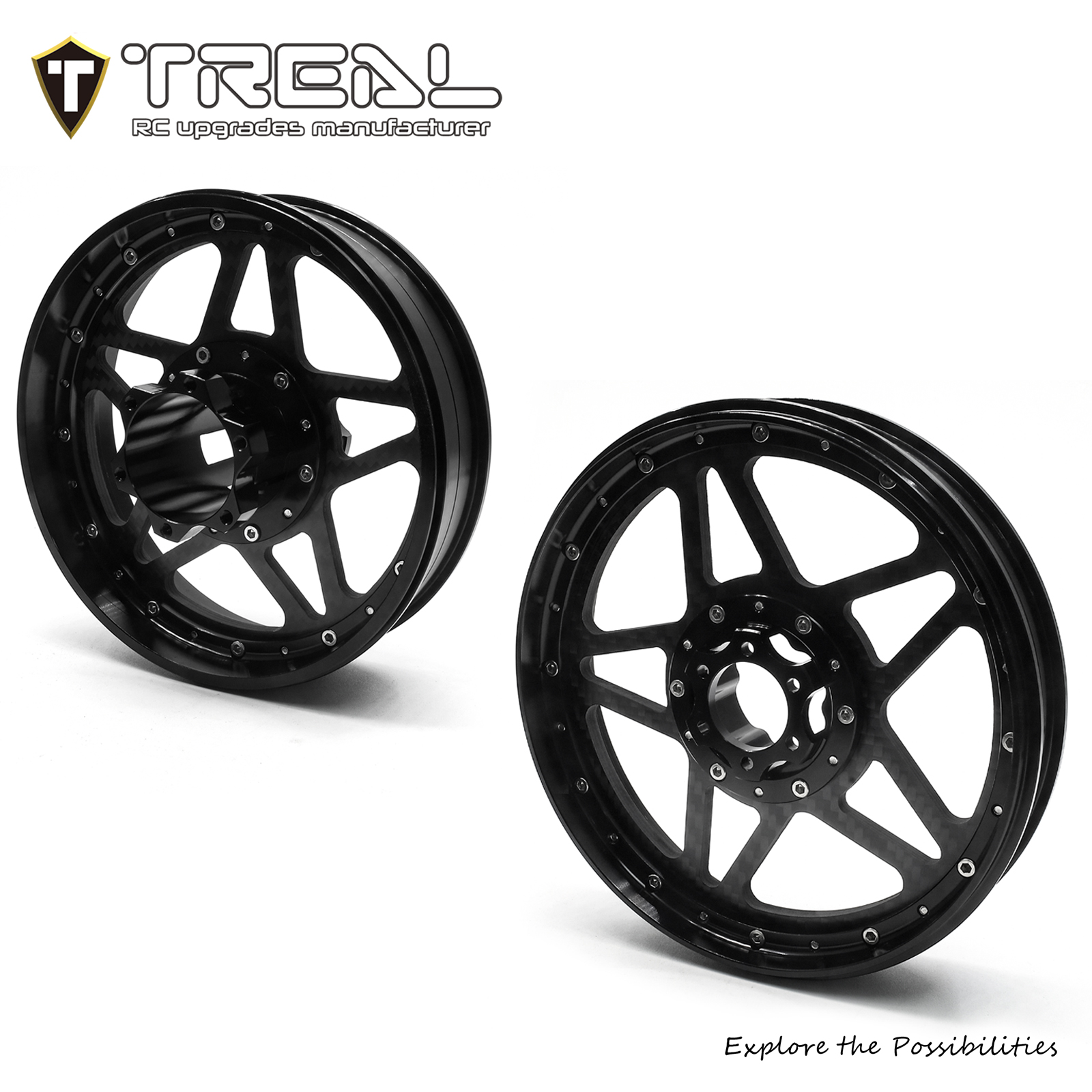 TREAL Losi Promoto MX Front and Rear Wheels(2P), CNC Machined Aluminum ...