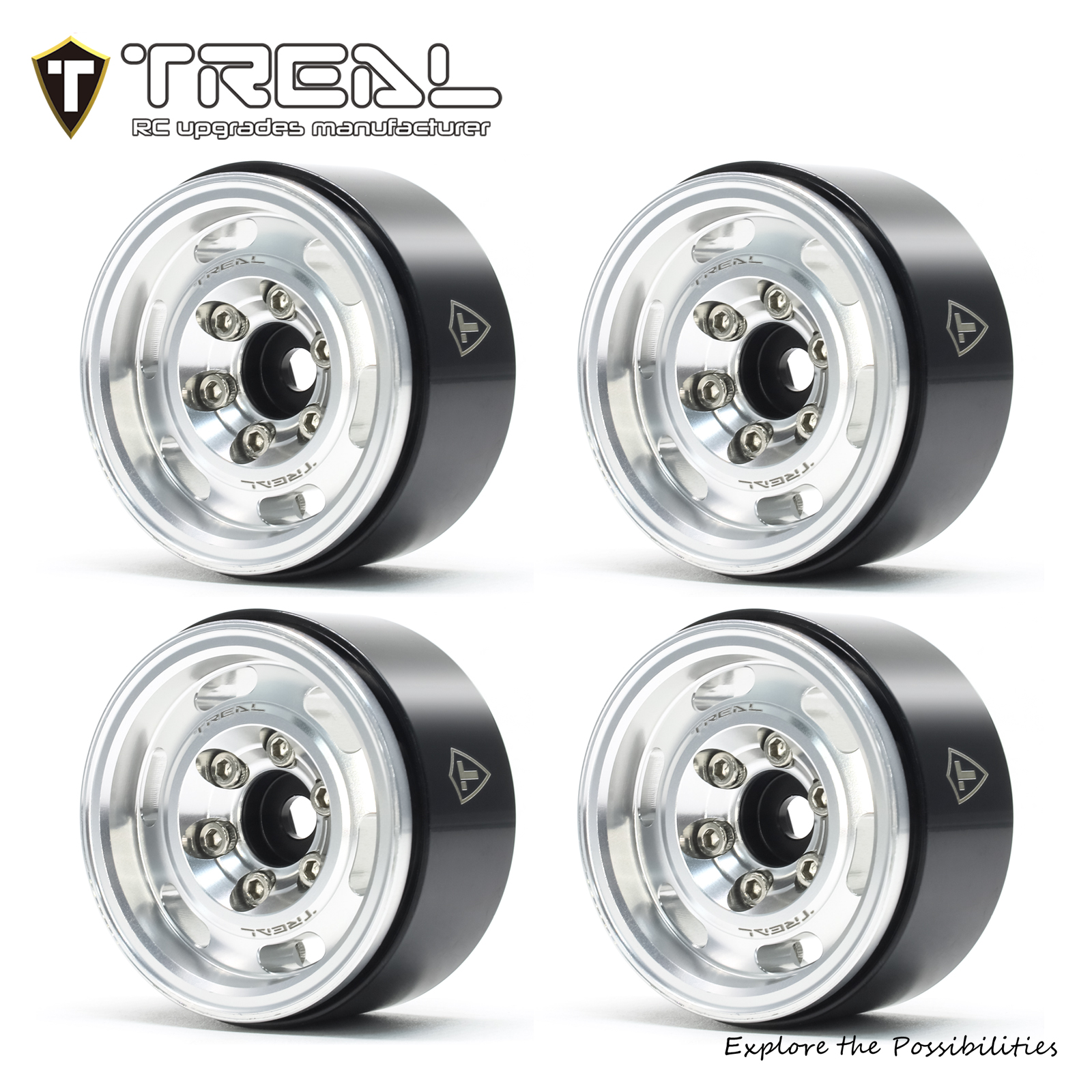 TREAL 1.55 Beadlock Wheels Vintage Wheels (4pcs) CNC Metal Wheel ...