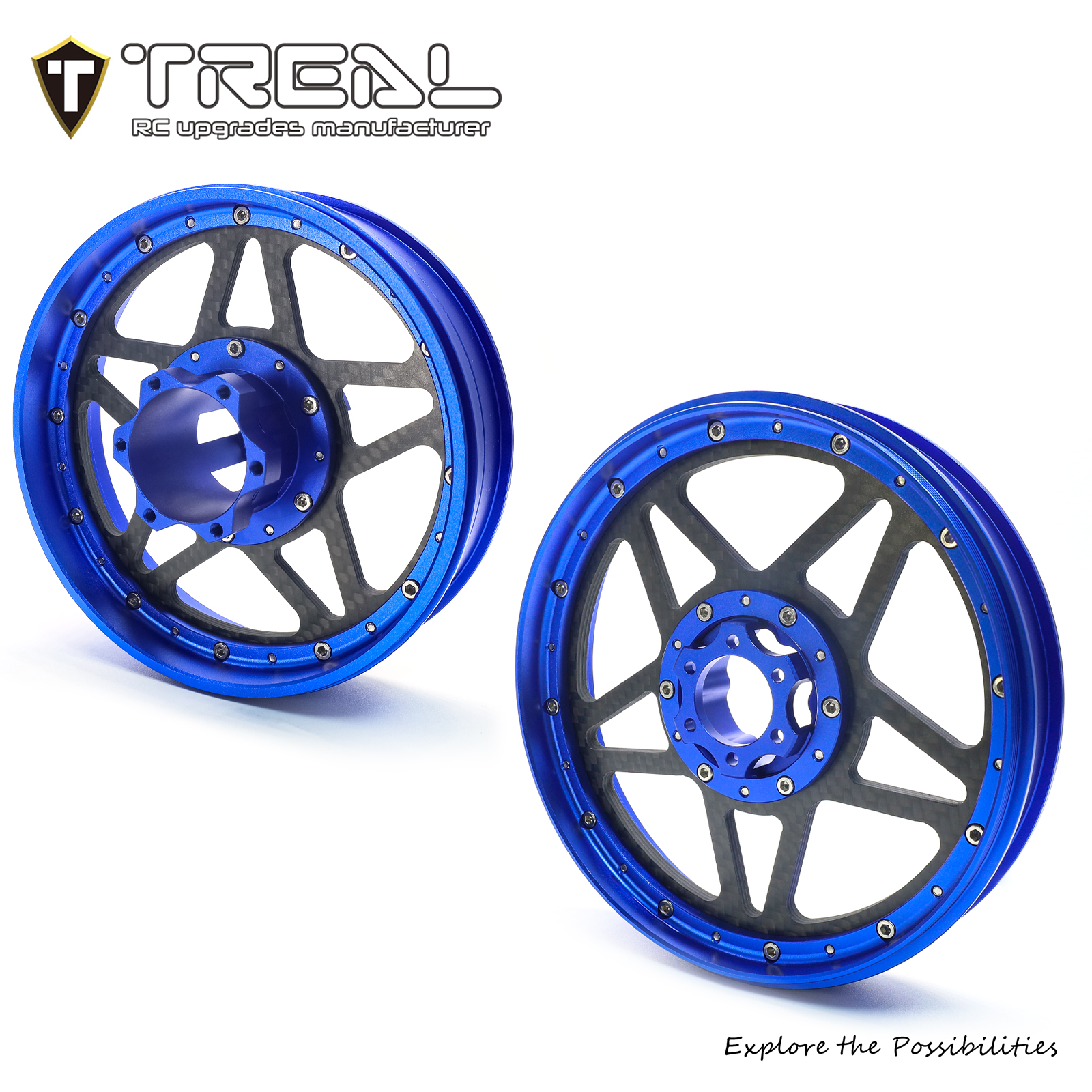 TREAL Losi Promoto MX Front and Rear Wheels(2P), CNC Machined Aluminum ...
