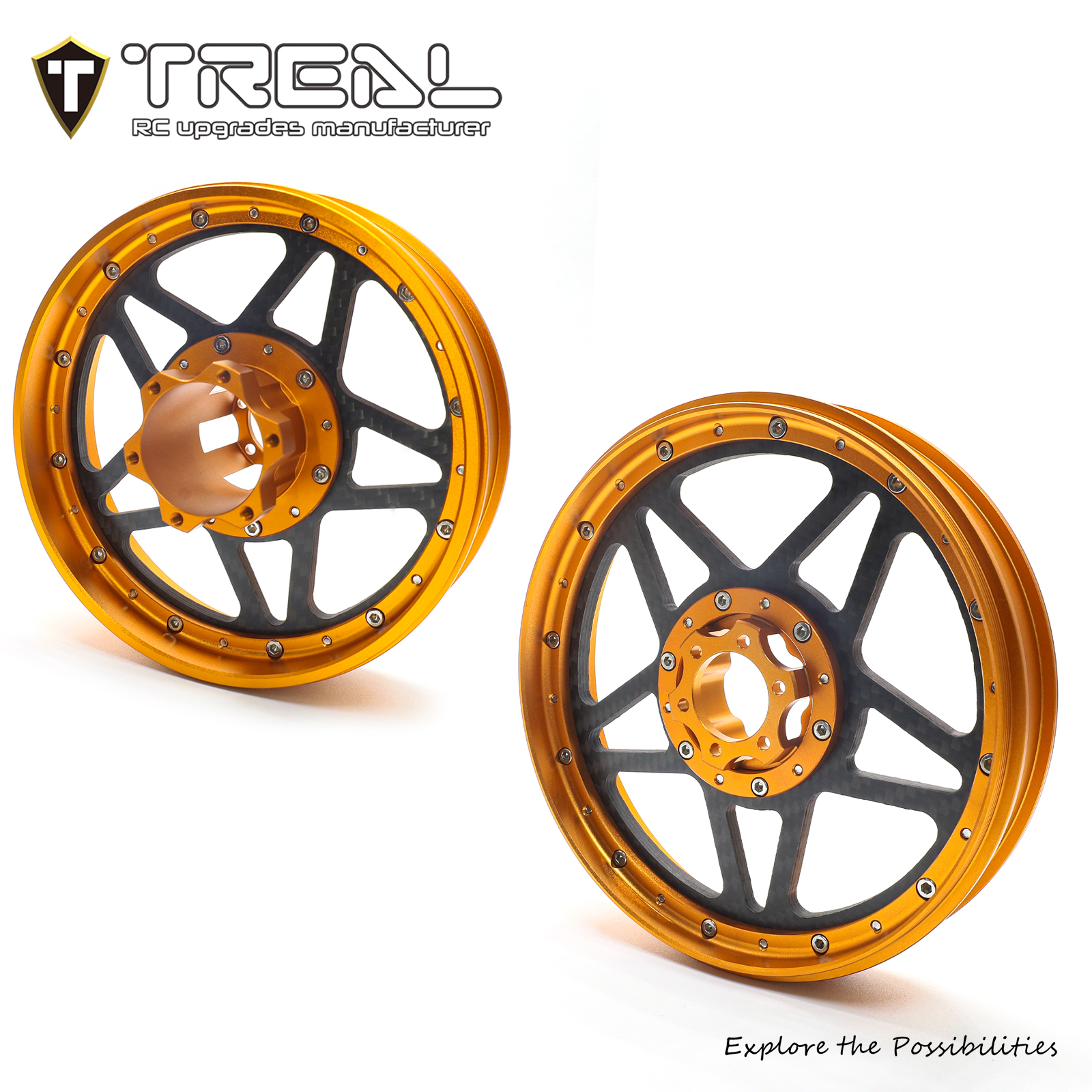 TREAL Losi Promoto MX Front and Rear Wheels(2P), CNC Machined Aluminum ...
