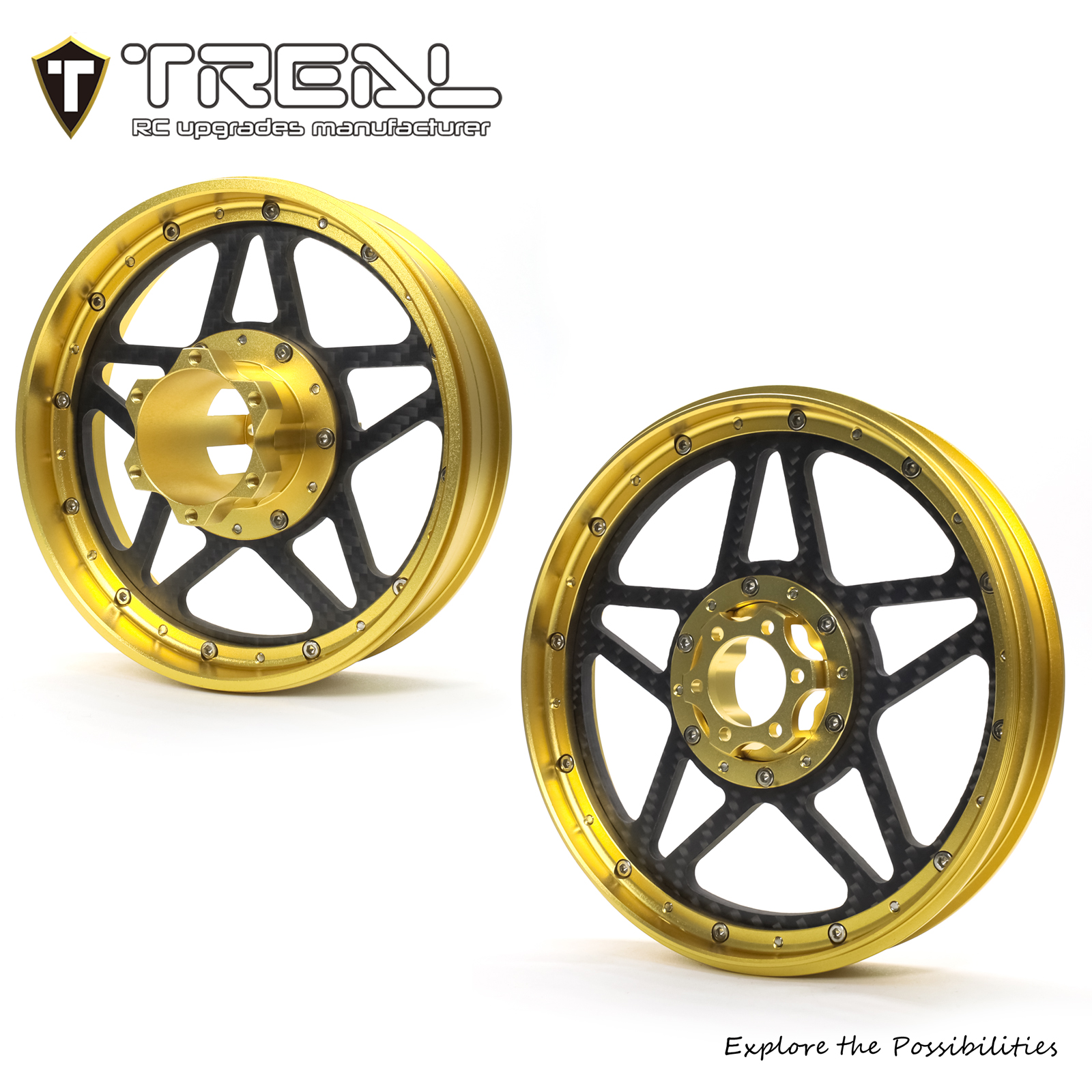 TREAL Losi Promoto MX Front and Rear Wheels(2P), CNC Machined Aluminum ...