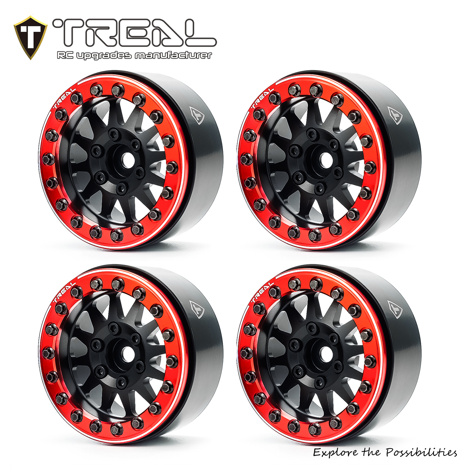 Treal 1.9 beadlock wheels (4P-Set) Alloy Crawler Wheels for 1:10 RC Scale