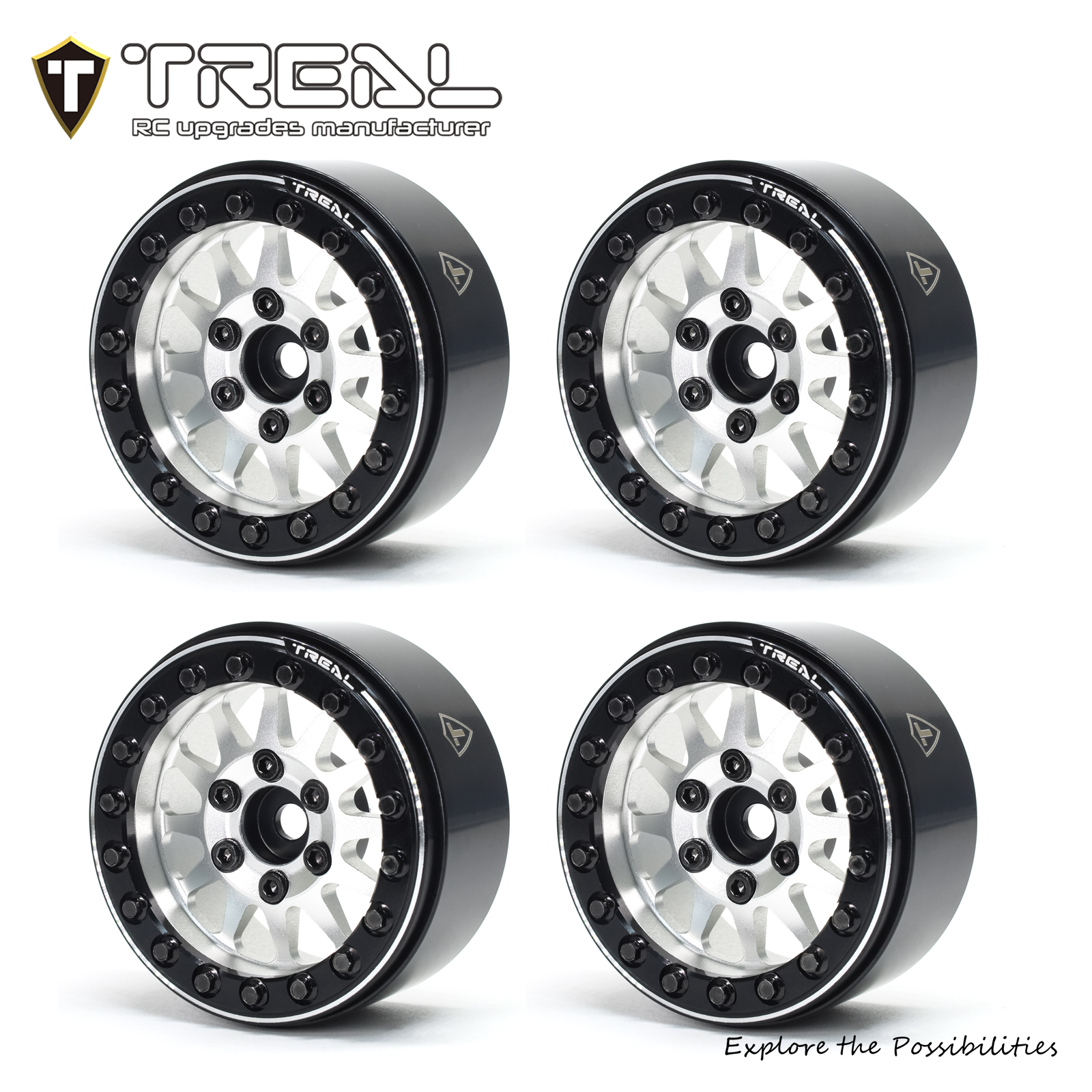 Treal 1.9 beadlock wheels (4P-Set) Alloy Crawler Wheels for 1:10 RC Scale