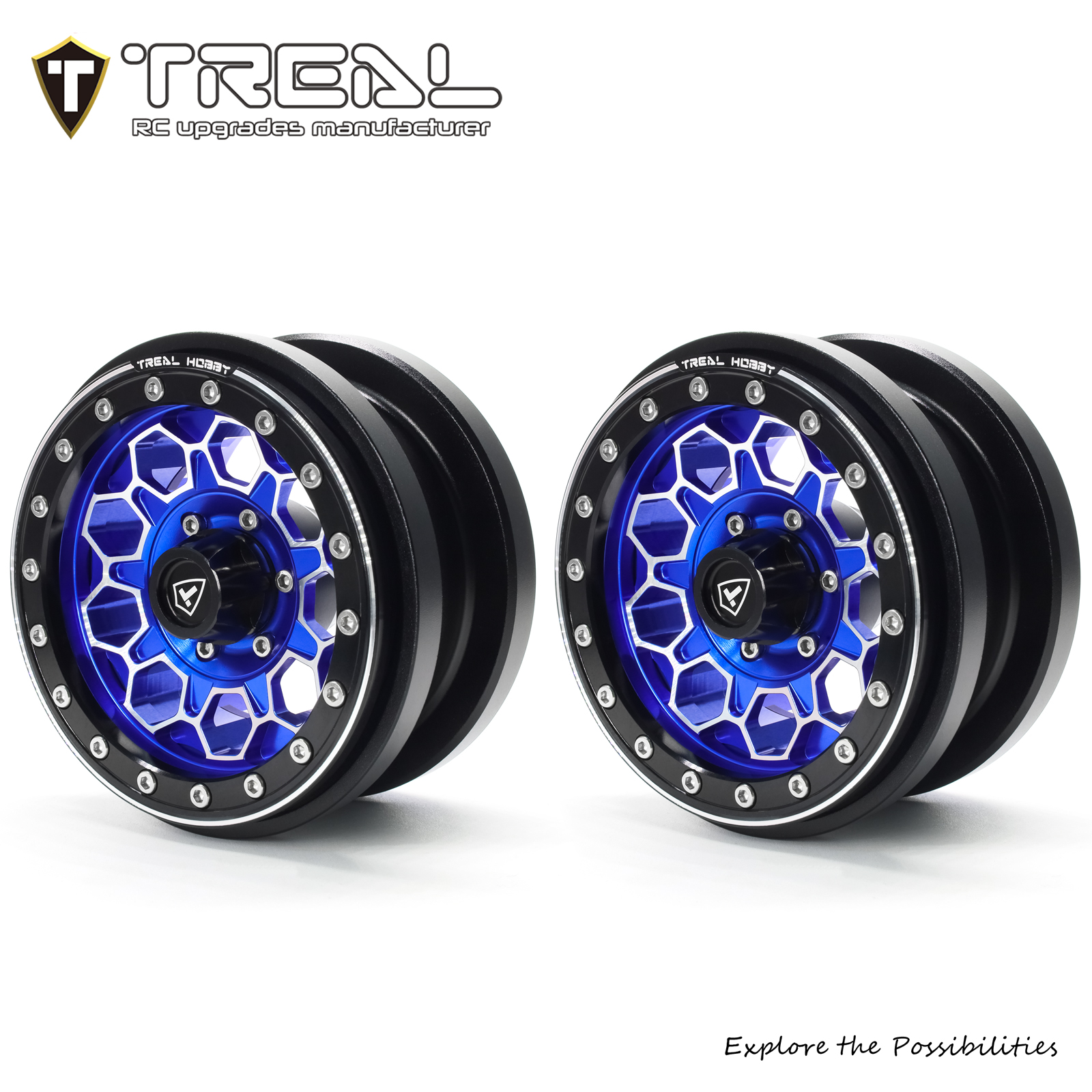 TREAL SCX6 Wheels 2.9'' Beadlock Wheels (2) CNC Machined SCX6 Upgrades ...