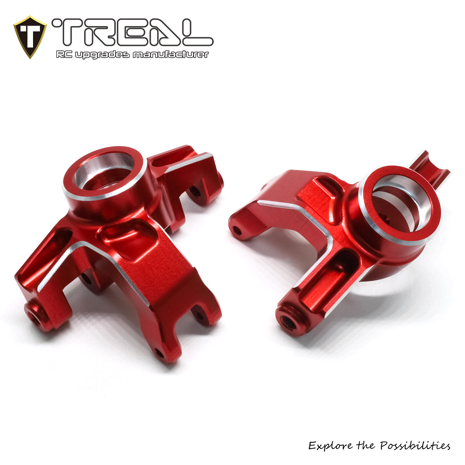 TREAL Aluminum 7075 Front Steering Knuckles Blocks(2) for Arrma 1/8 ...