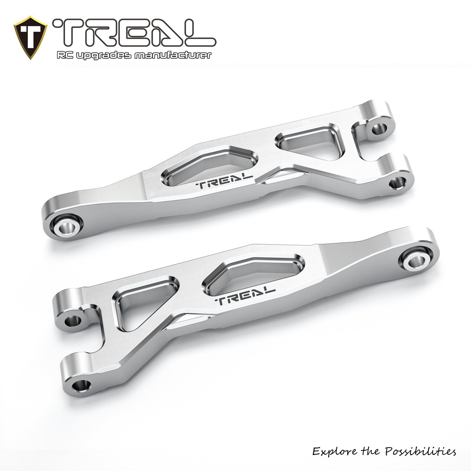TREAL Aluminum 7075 CNC Machined Rear Upper Arms Set Upgrades for Arrma ...
