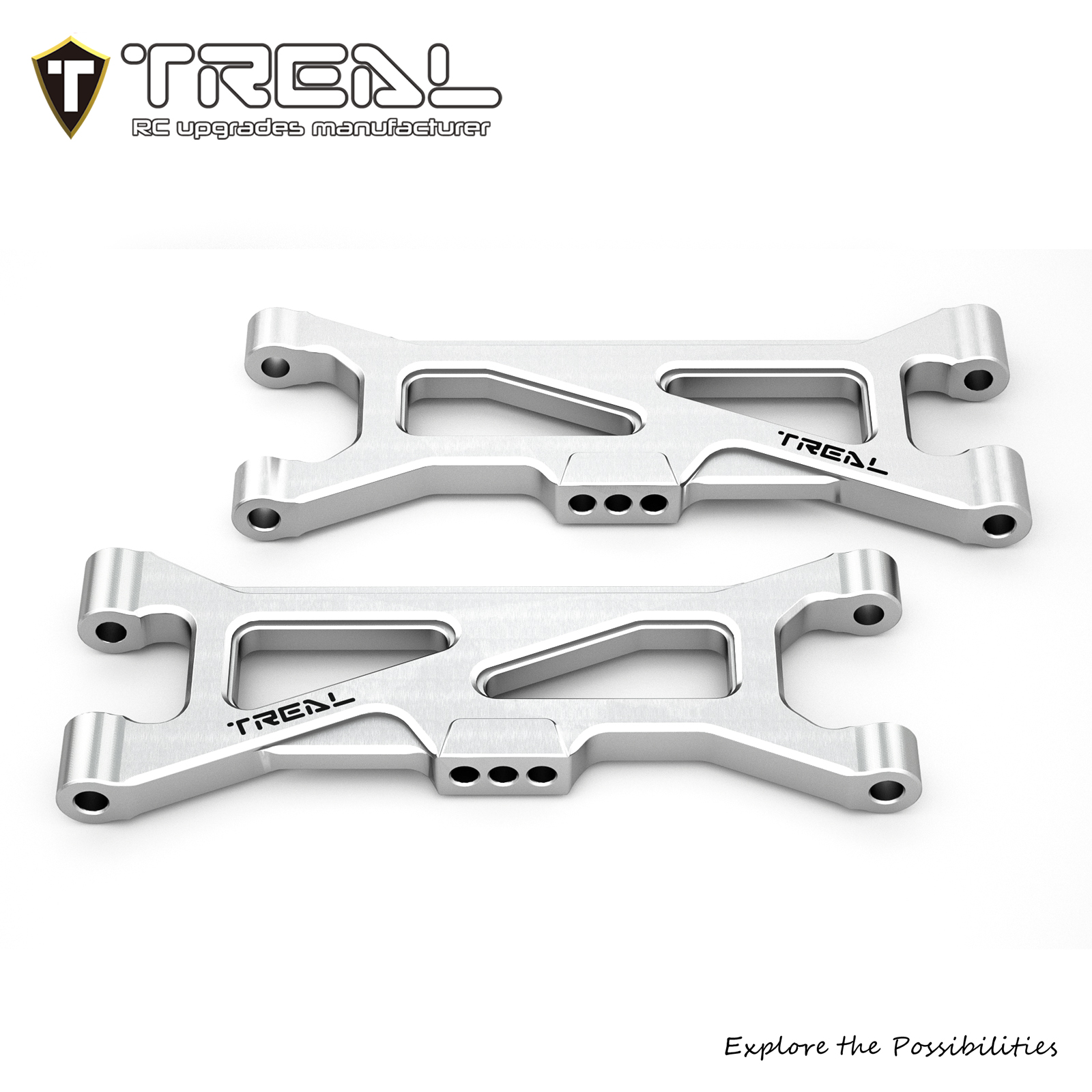 TREAL Aluminum 7075 CNC Machined Rear Lower Arms Set Suspension A-Arm ...