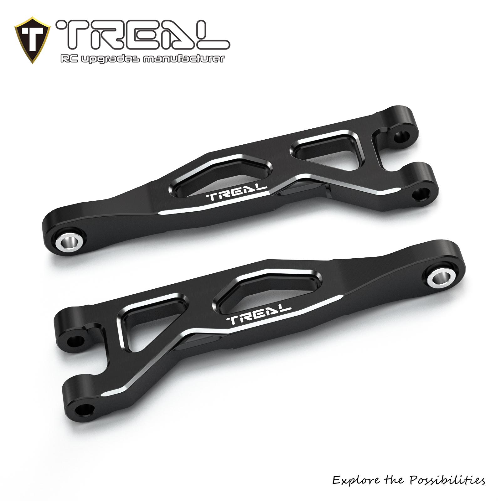 TREAL Aluminum 7075 CNC Machined Rear Upper Arms Set Upgrades for Arrma ...