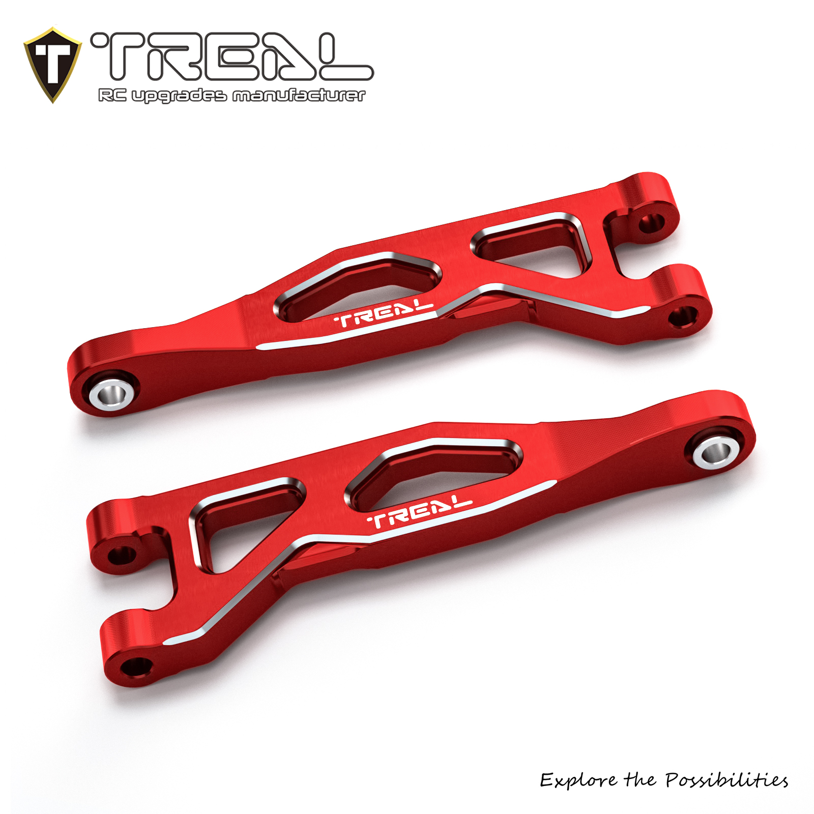 TREAL Aluminum 7075 CNC Machined Rear Upper Arms Set Upgrades for Arrma ...