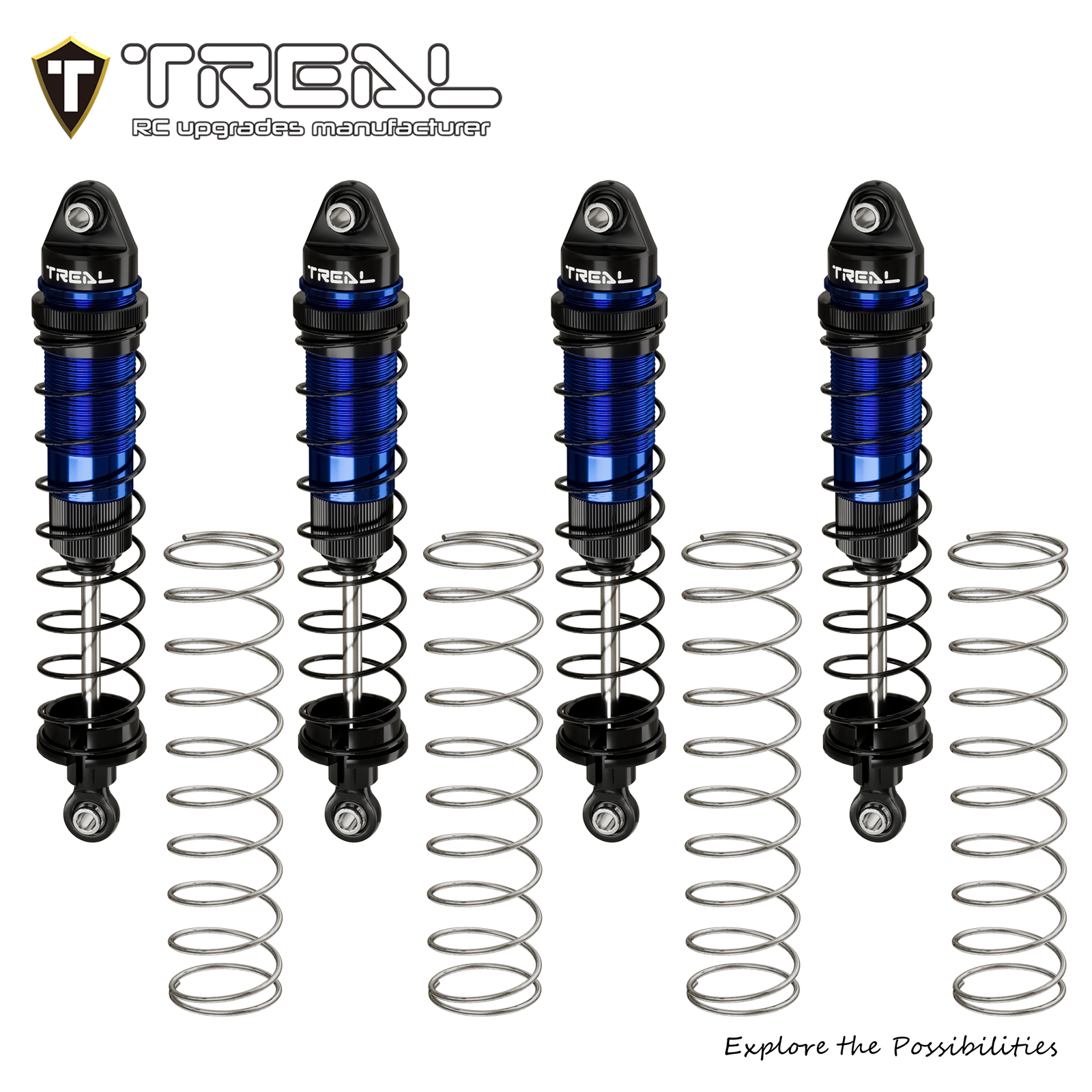 TREAL Mini LMT Shocks Set(4) Aluminum 6061 Front and Rear Assmebly ...