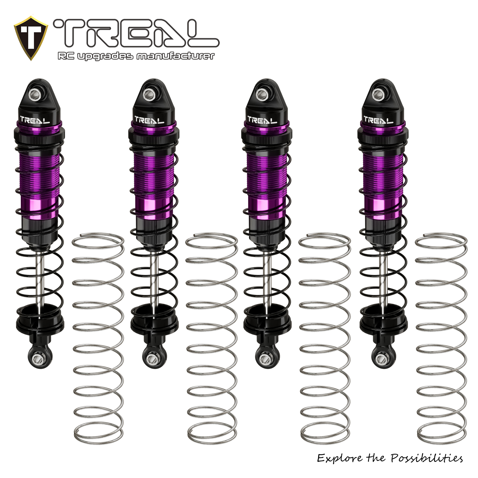 TREAL Mini LMT Shocks Set(4) Aluminum 6061 Front and Rear Assmebly ...