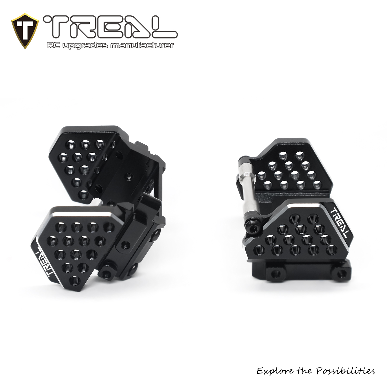 TREAL Aluminum 7075 Front & Rear Shock Mounts for TRX4M 1/18 Upgrades Parts