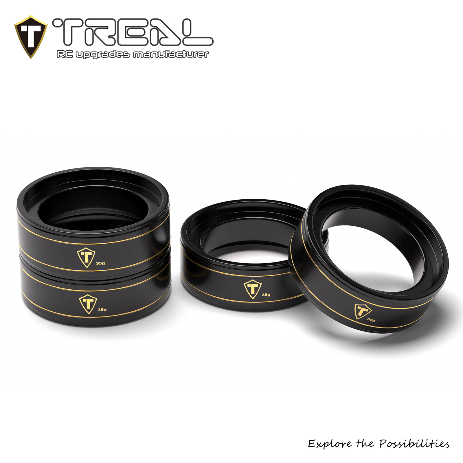 TREAL 1.0 Brass Wheel Rings Weight Internal Beadlock Ring Clamp Ring ...