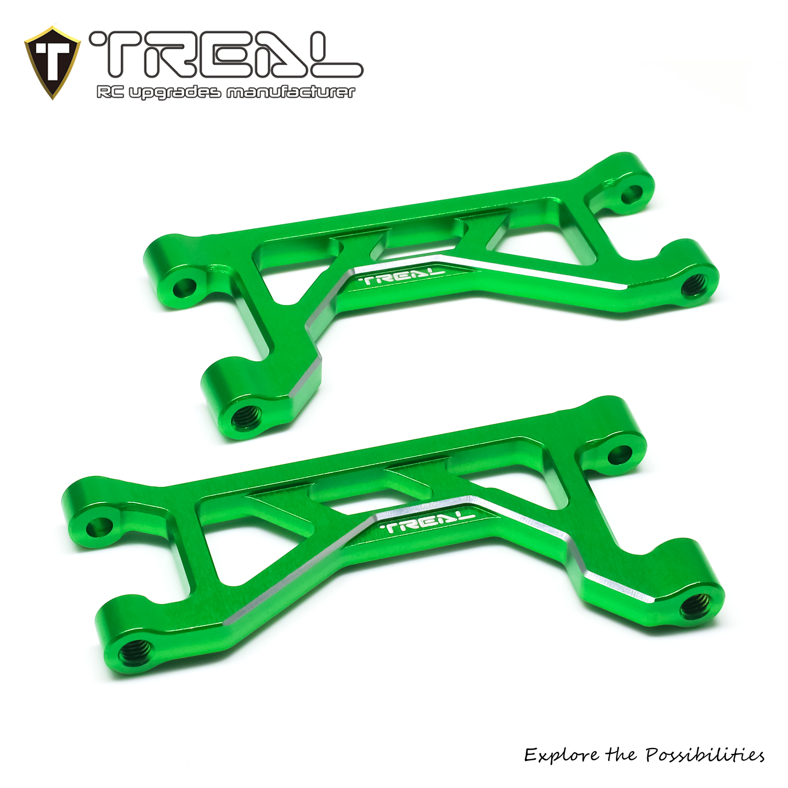 TREAL Aluminium 7075 Front & Rear Upper Arms for 1/10 Maxx and 1/8 6S ...