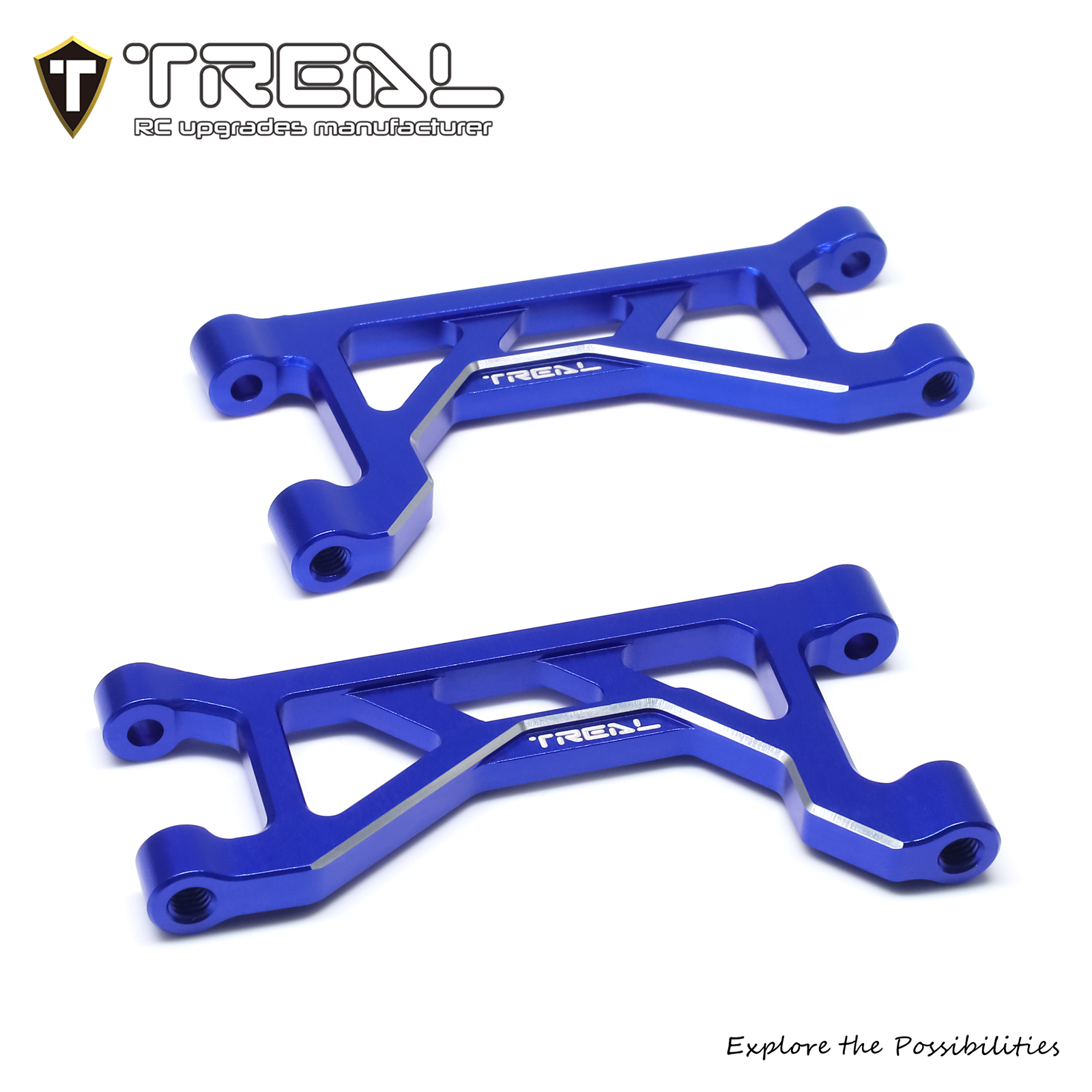 TREAL Aluminium 7075 Front & Rear Upper Arms for 1/10 Maxx and 1/8 6S ...