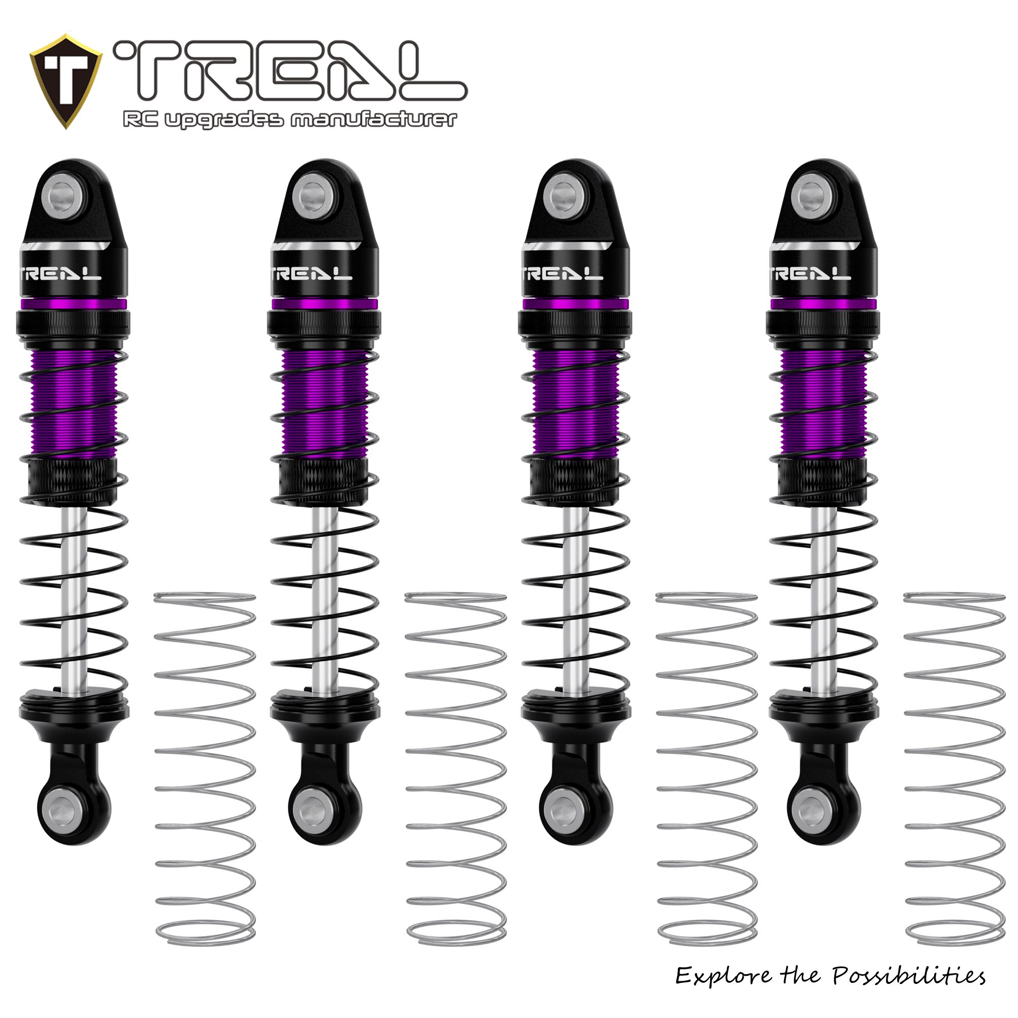 TREAL TRX4M Shocks 59mm Oil Damper - Upgrade Your 1/18 TRX-4M | TREAL Hobby