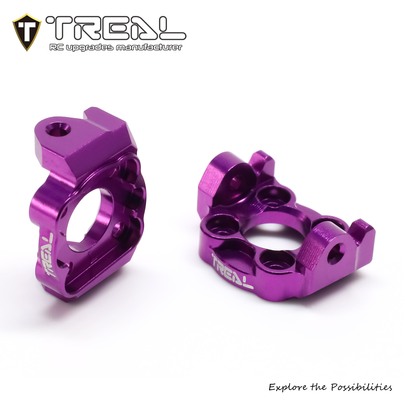 TREAL Aluminum 7075 Front C Hubs Spindle Carrier Set (L/R) 5 Degree for ...