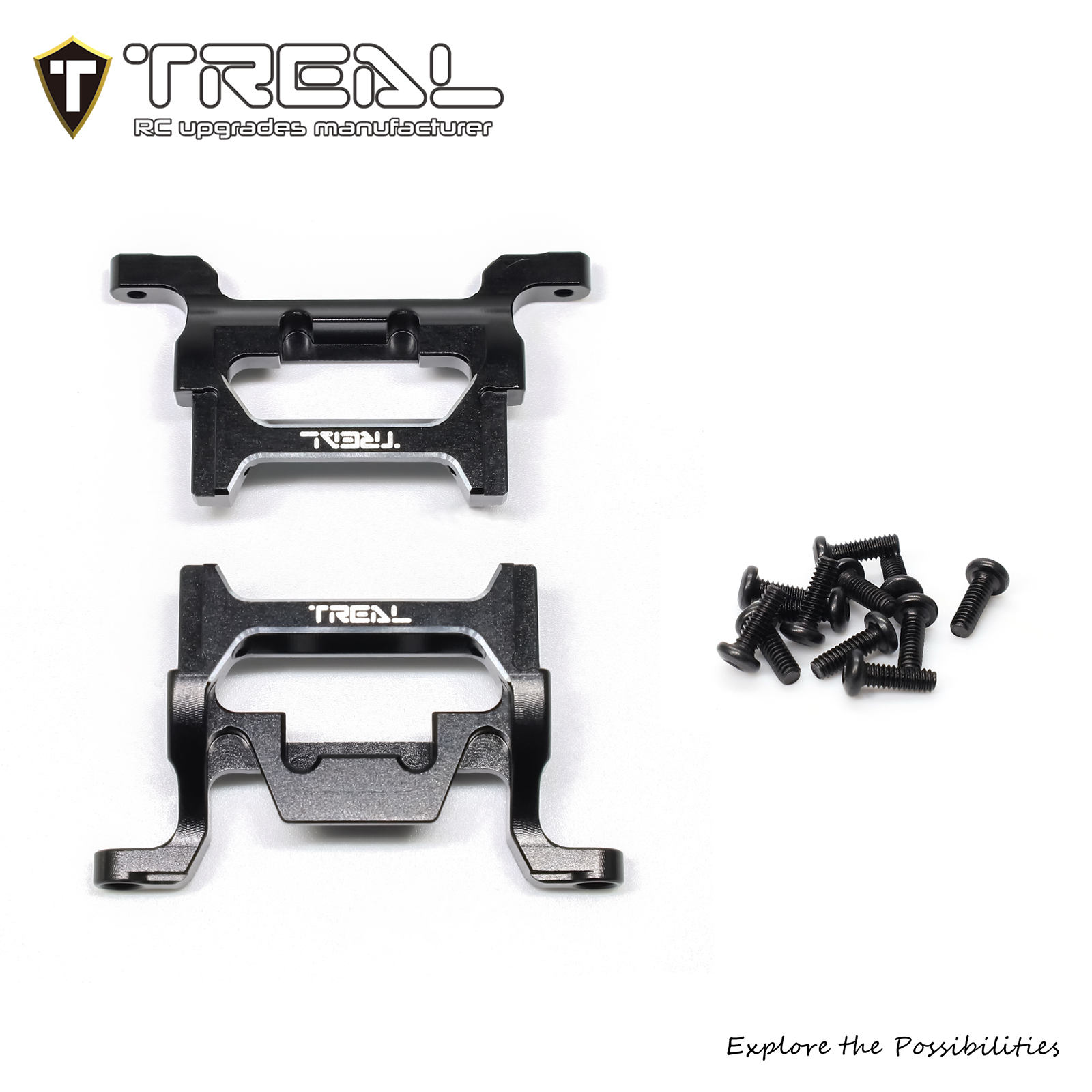 TREAL TRX4MT Front and Rear Bumper Mounts Aluminum 7075 Upgrades for 1/ ...