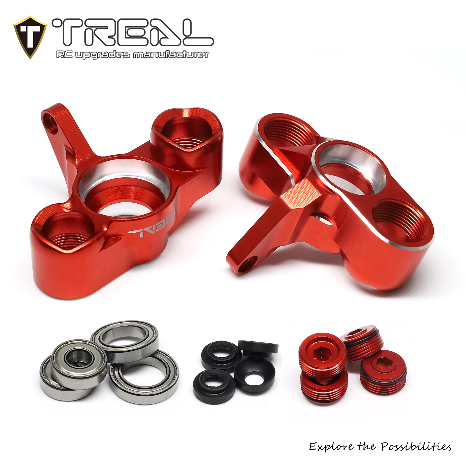 TREAL Aluminum 7075 Front Steering Knuckles for ARRMA 1/7 Mojave 6S ...