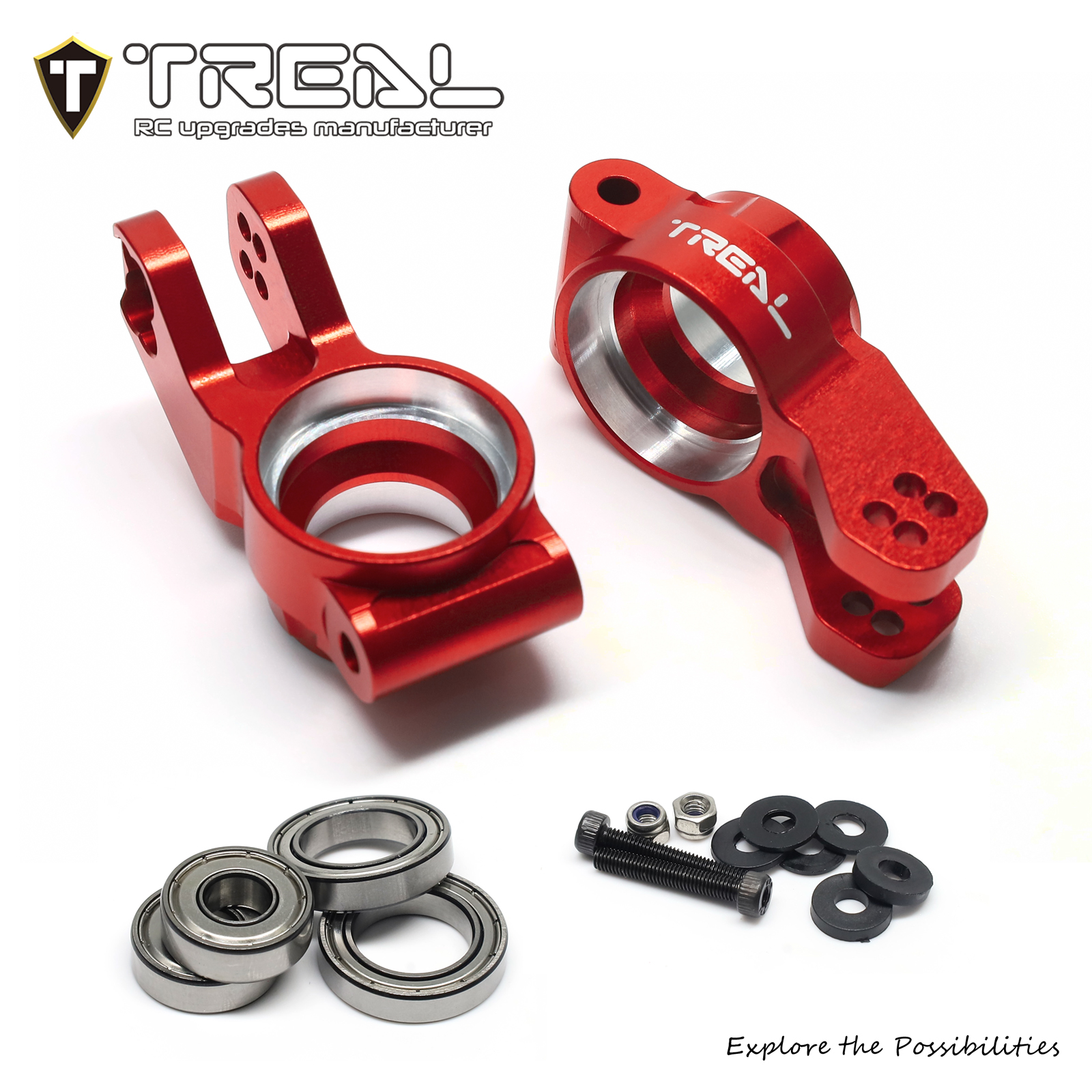 TREAL Aluminum 7075 Front Steering Knuckles for ARRMA 1/7 Mojave ...