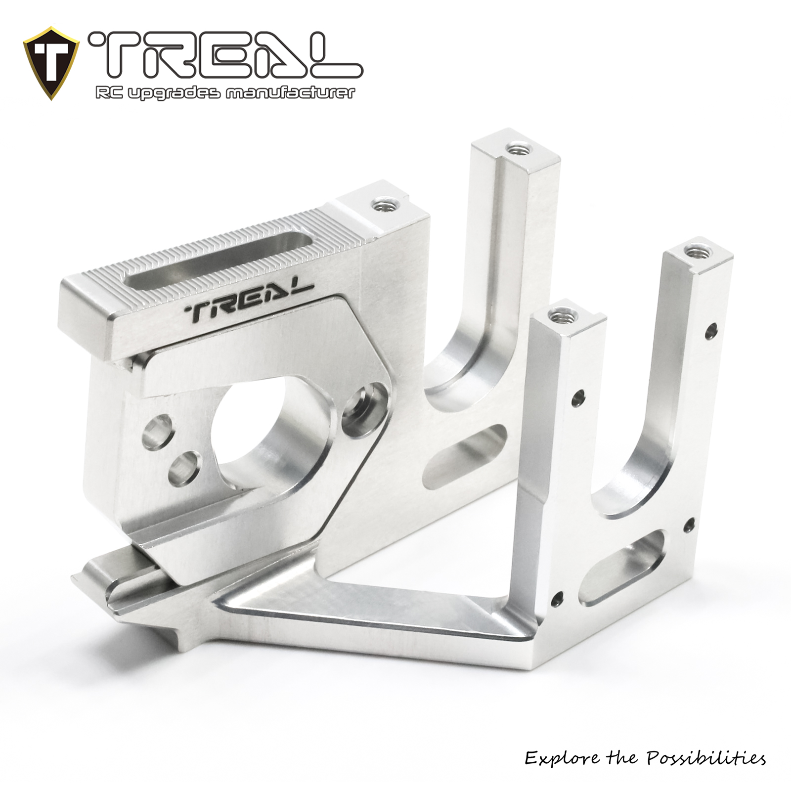 TREAL Aluminum 7075 Motor Plate & Center Diff Mount for ARRMA 1/8 Kraton, Outcast 6S – High ...
