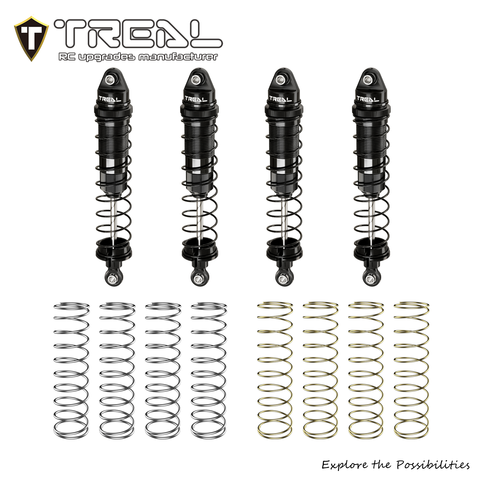 TREAL Mini LMT Shocks Set(4) Aluminum 6061 Front and Rear Assmebly ...
